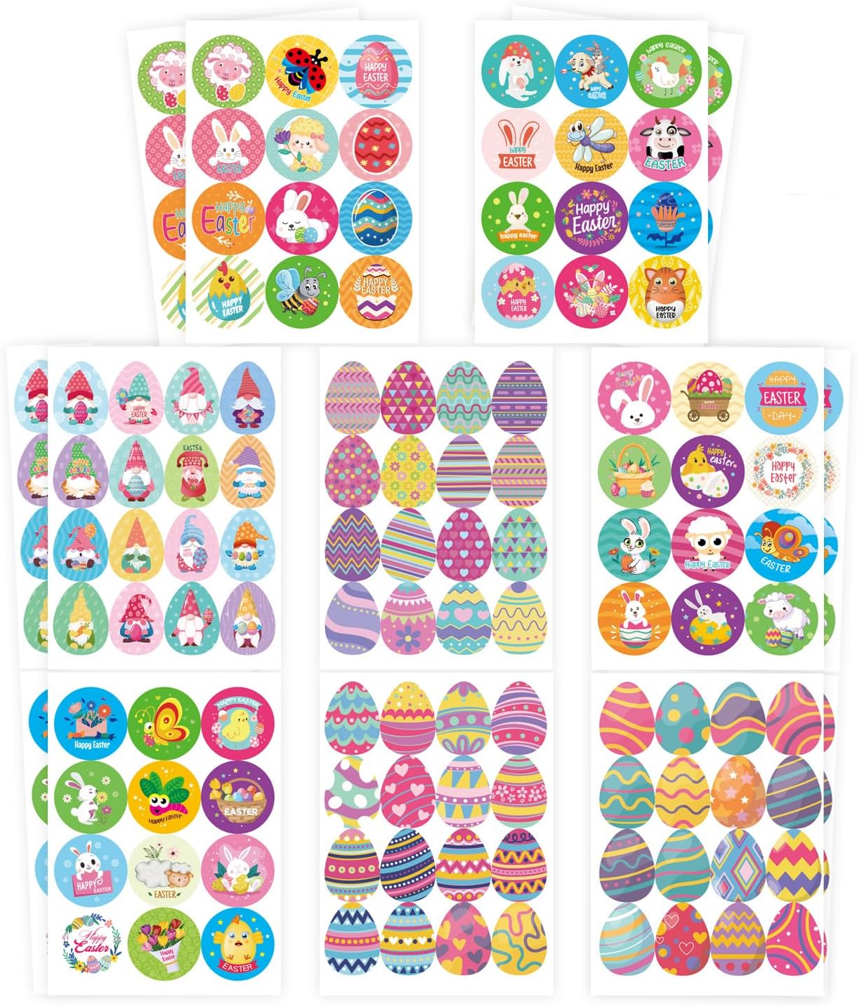 Amazon.com: 16 Sheets Easter Stickers for Kids, Easter Bunny Chick Eggs ...