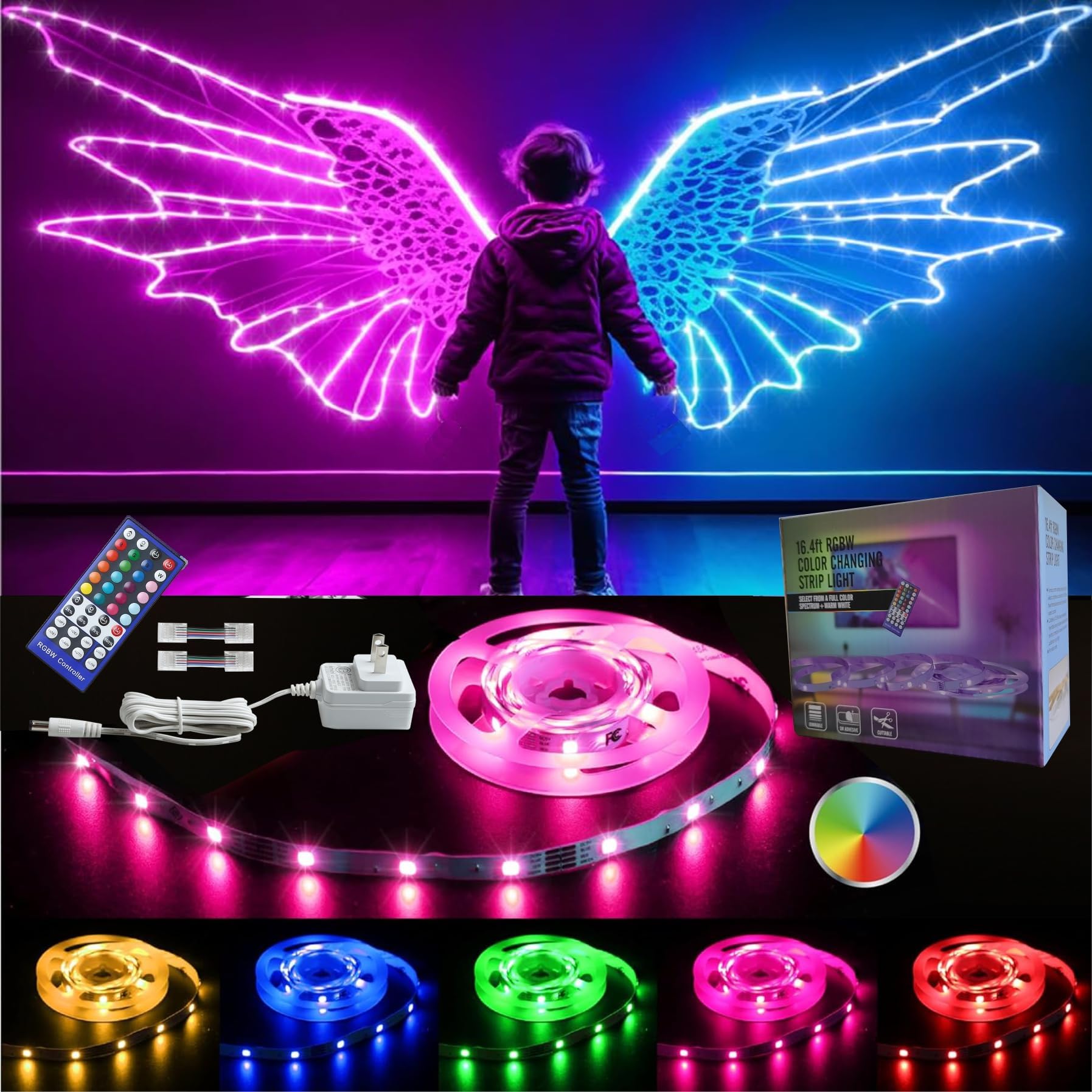 Amazon.com: YONIKU 4.92ft Warm White LED Strip Lights 3000K Soft White ...