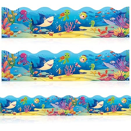 Amazon.com : 60 Ft Under The Sea Bulletin Board Borders 60 pcs, Ocean ...