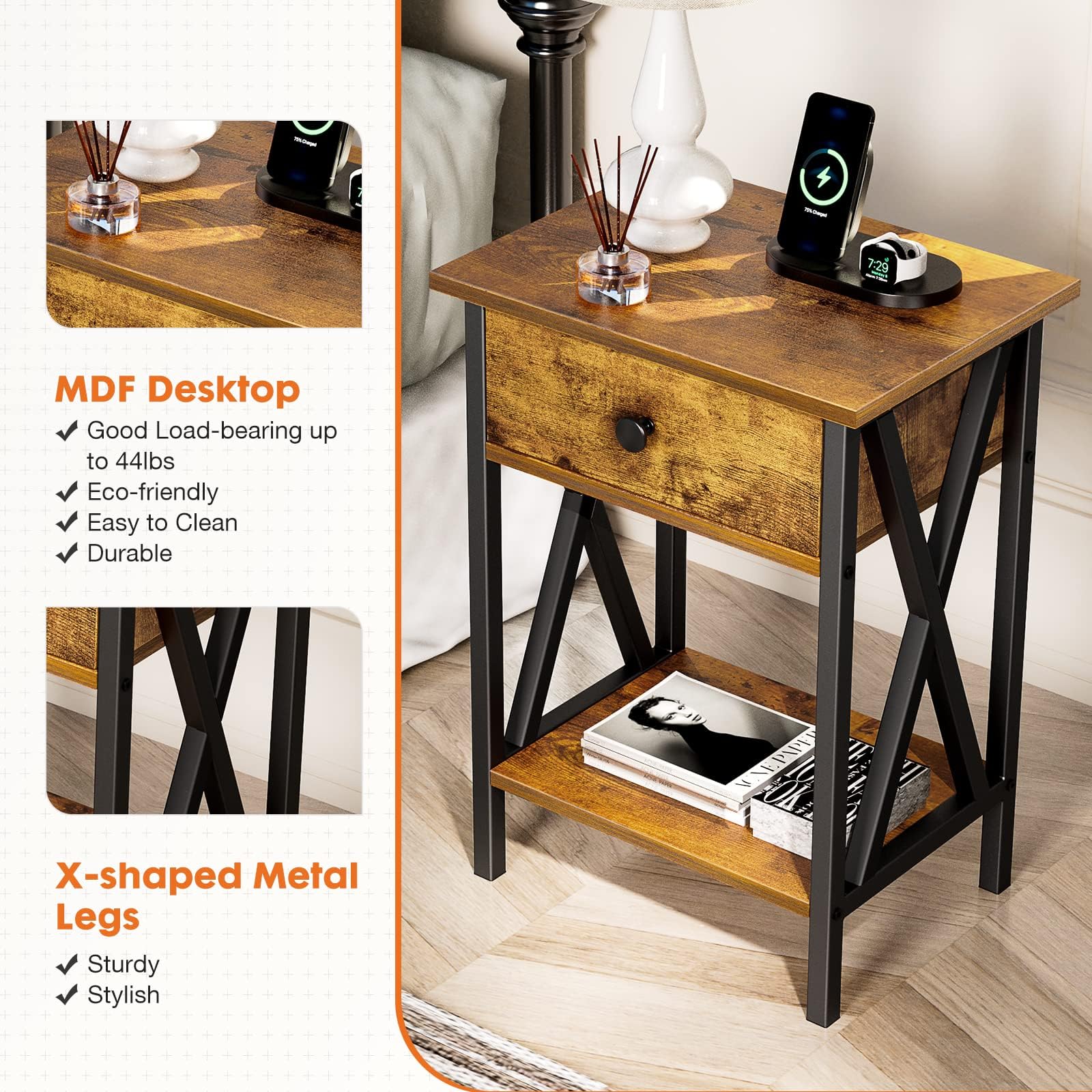 Snapklik.com : Sweetcrispy Night Stand Set 2, End Table, Side Table ...