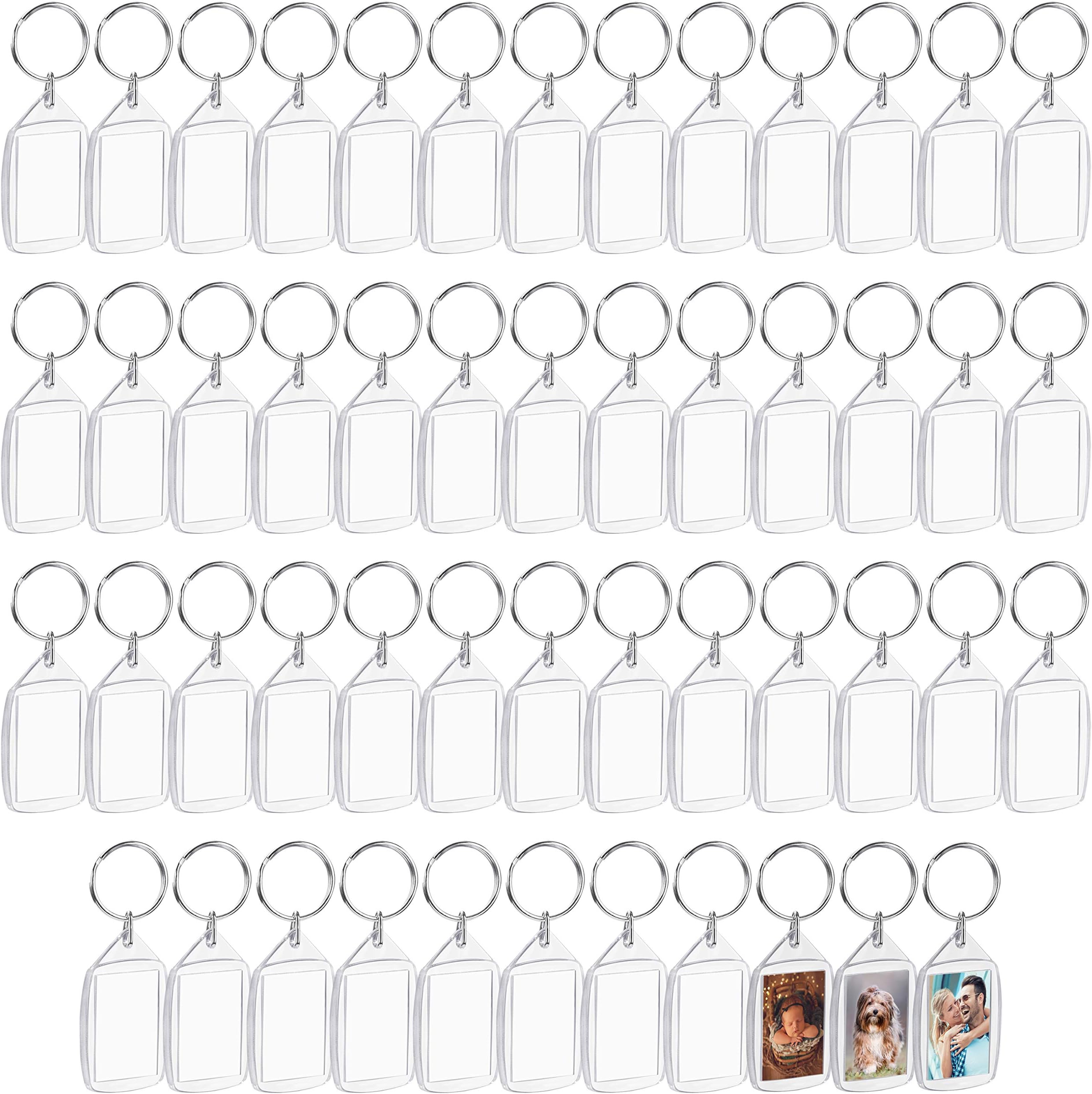 Kurtzy Blank Photo Insert Key chains (50 Pack) - Each Key ring is 3.2 x ...