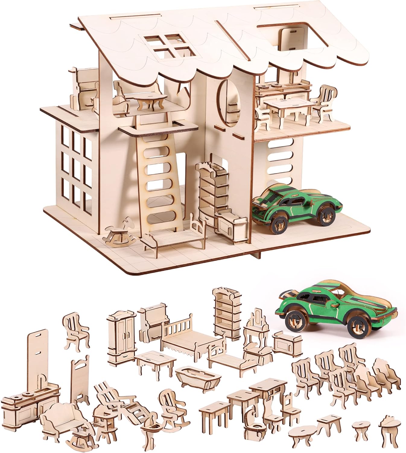 Amazon.com: Wood Building Crafts Kit, DIY Wooden Model Building Craft ...