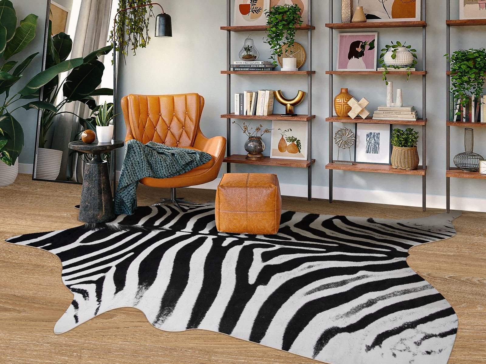 Amazon.com: Zebra Print Genuine Cowhide Rug Size 6 x 7 ft (180 cm x 210 ...