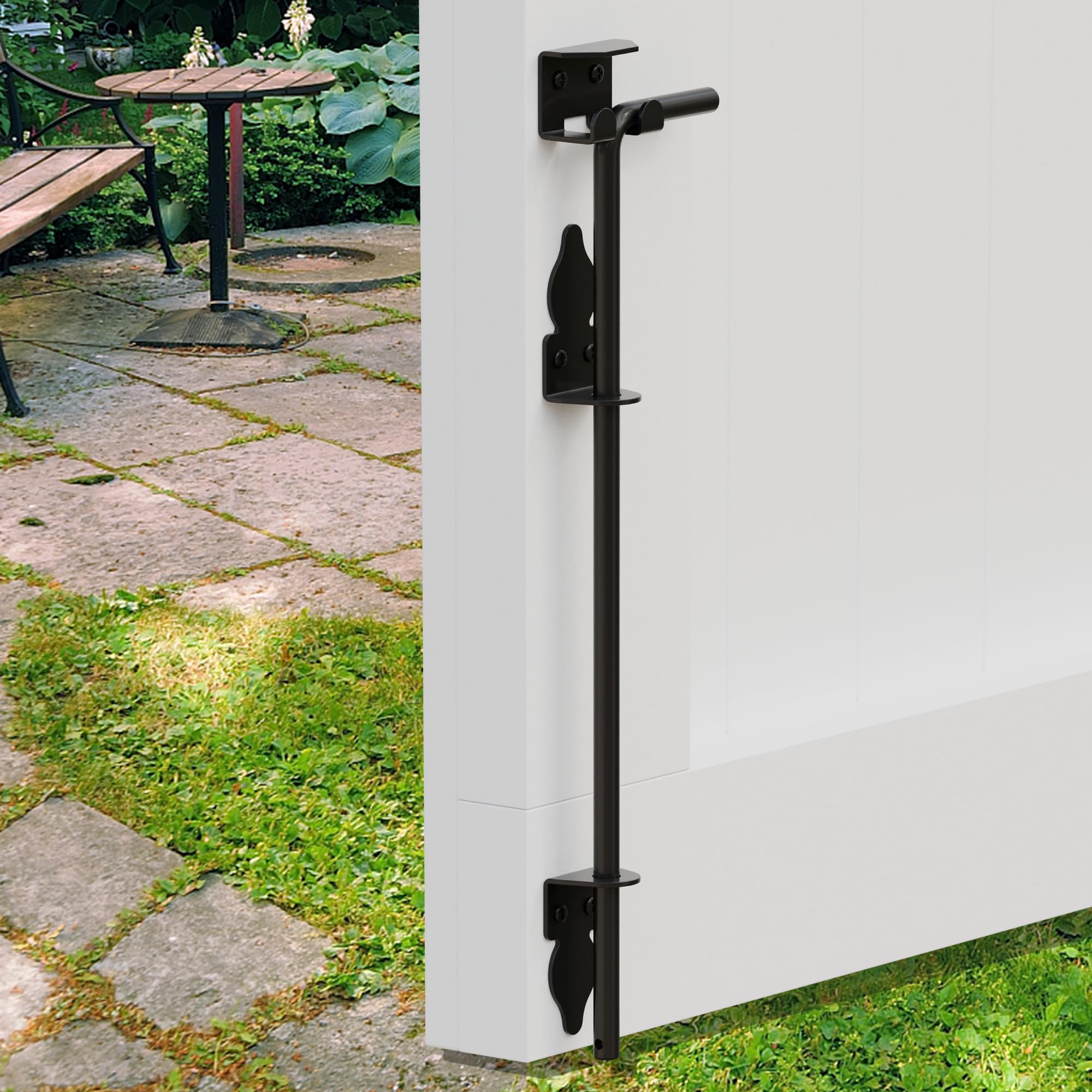Snapklik.com : Heavy Duty Cane Bolt - 24" Gate Drop Rod For Vinyl Fence ...
