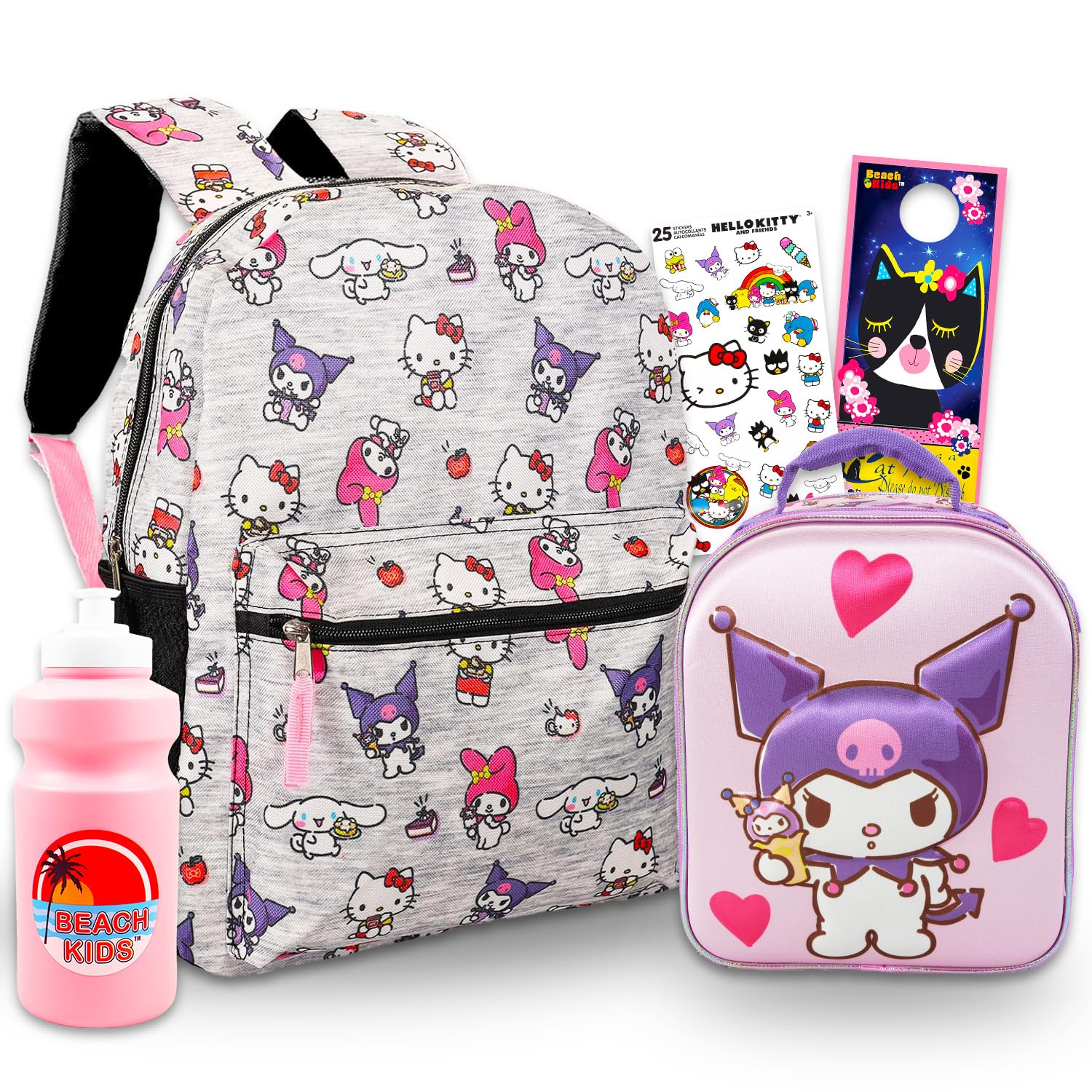 Amazon.com | Hello Kitty Backpack and Lunch Box Set - Bundle of 16 ...
