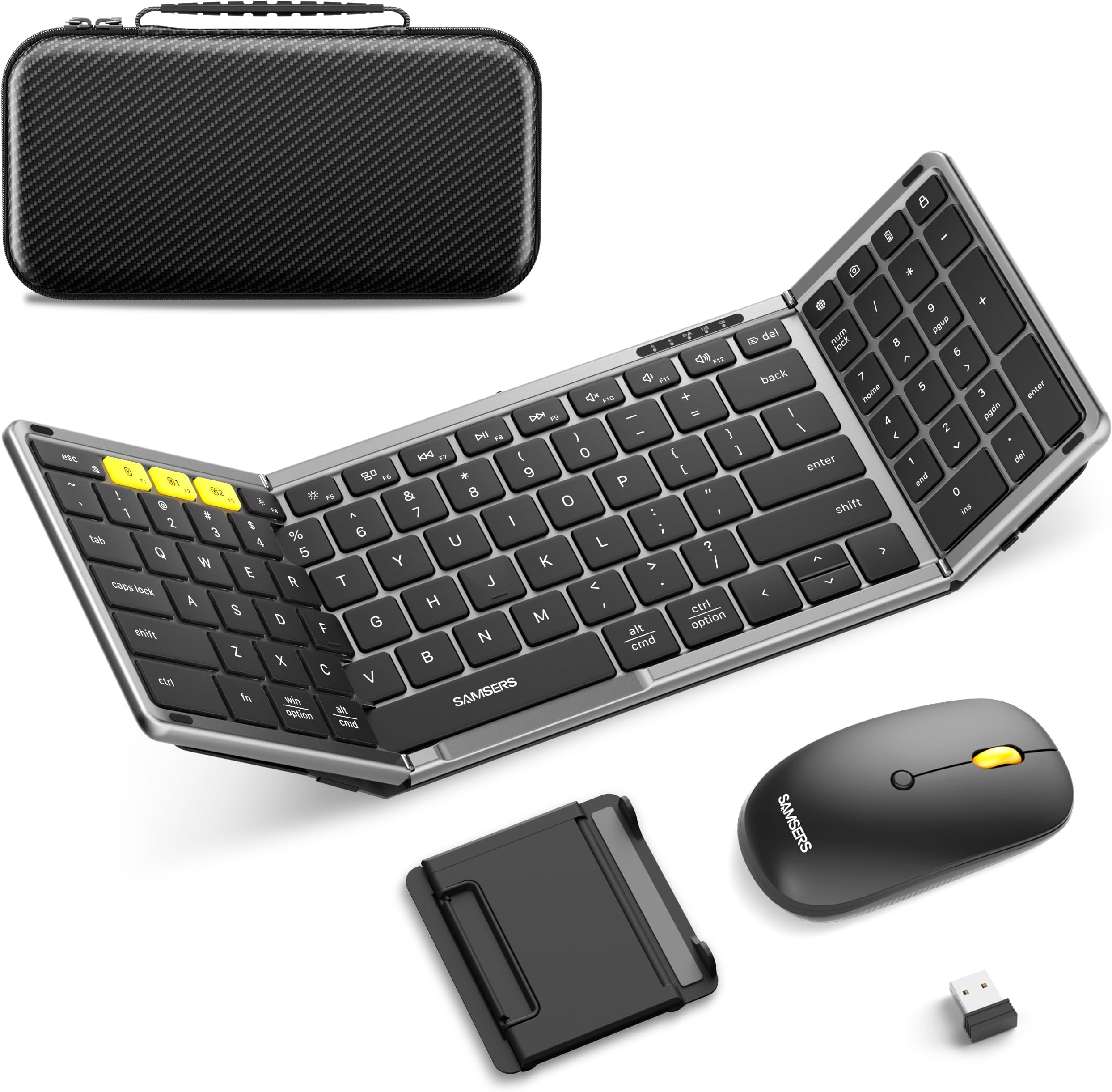 Amazon.com: Foldable Keyboard and Mouse, Samsers Folding Bluetooth ...