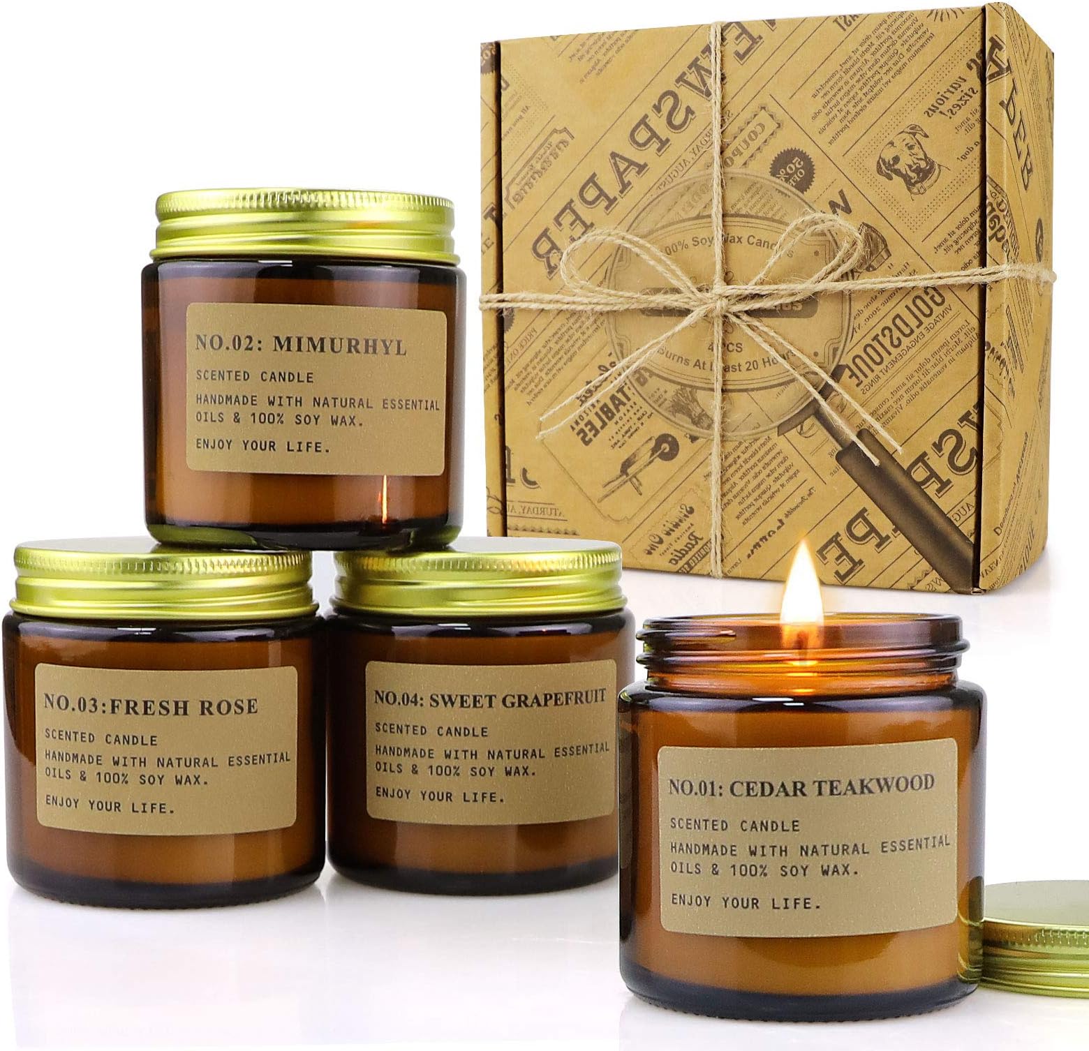 YMing Scented Candles, 120 Hour Long Lasting Aromatherapy Candle ...