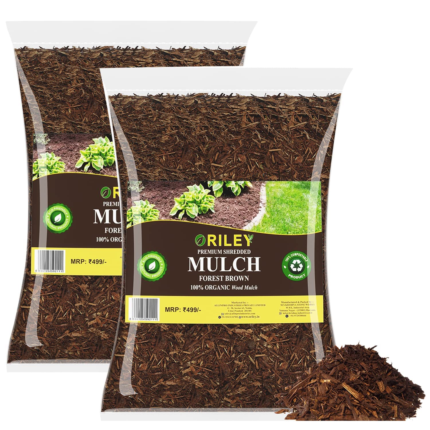 Oriley 100% Natural Mulch (8 Kg) Wooden Manure Forest Brown Lakdi Ki ...