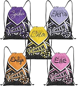 Amazon.com | Personalized Cheer Drawstring Bag Custom Cheerleading Bags ...
