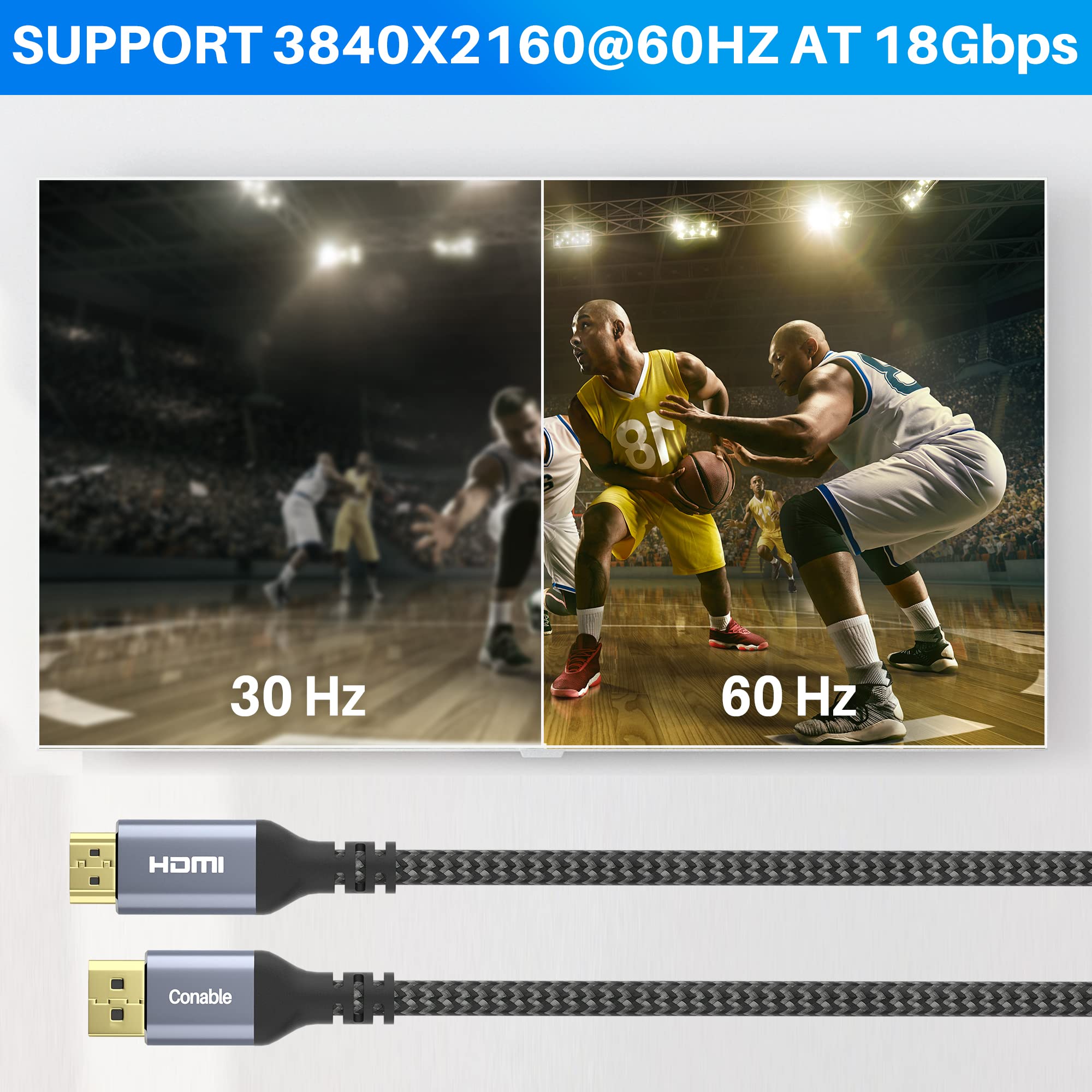 4K DisplayPort to HDMI Cable 25FT 4K@60HZ HDR Ultra HD Uni-Directional ...