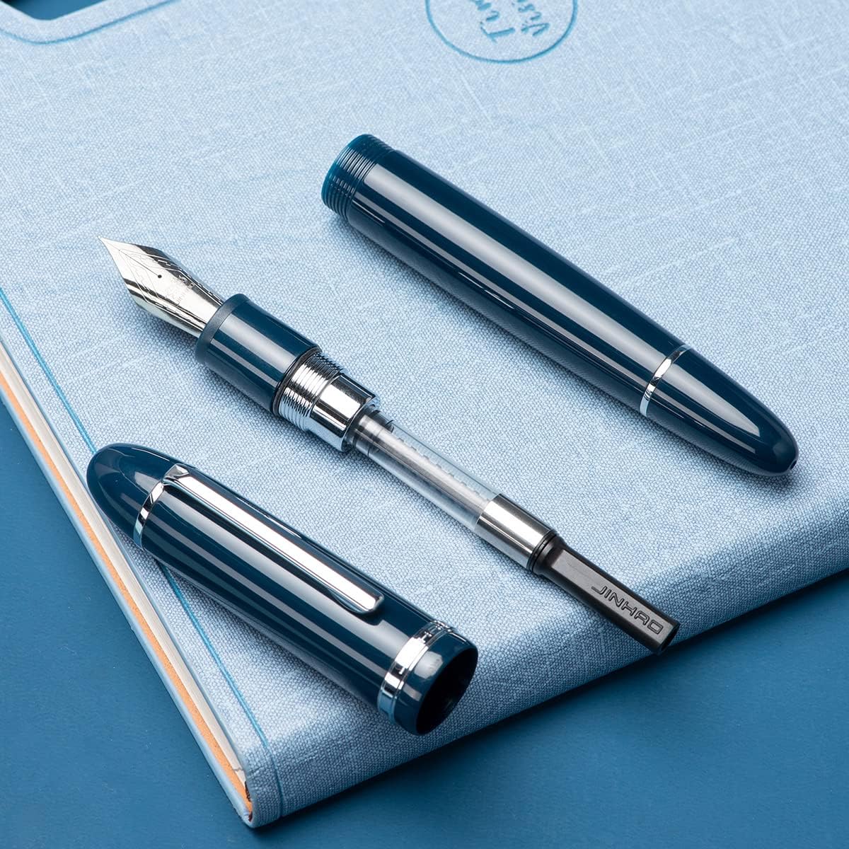 Jinhao X159 – Pluma estilográfica acrílica azul oscuro # 8, punta fina ...