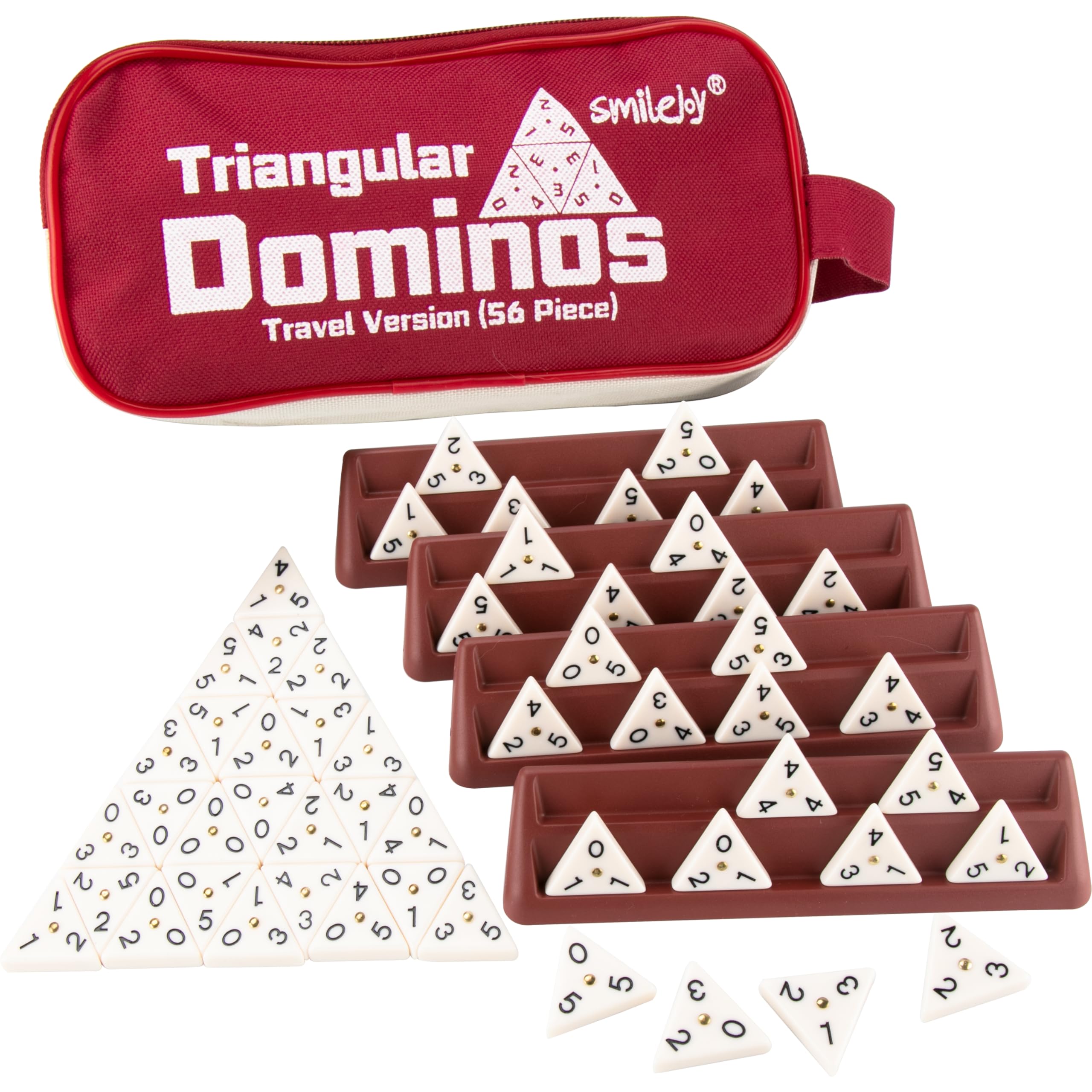 Amazon.com: Smilejoy Triangle Domino,Triangular Domino Tiles with Brass ...