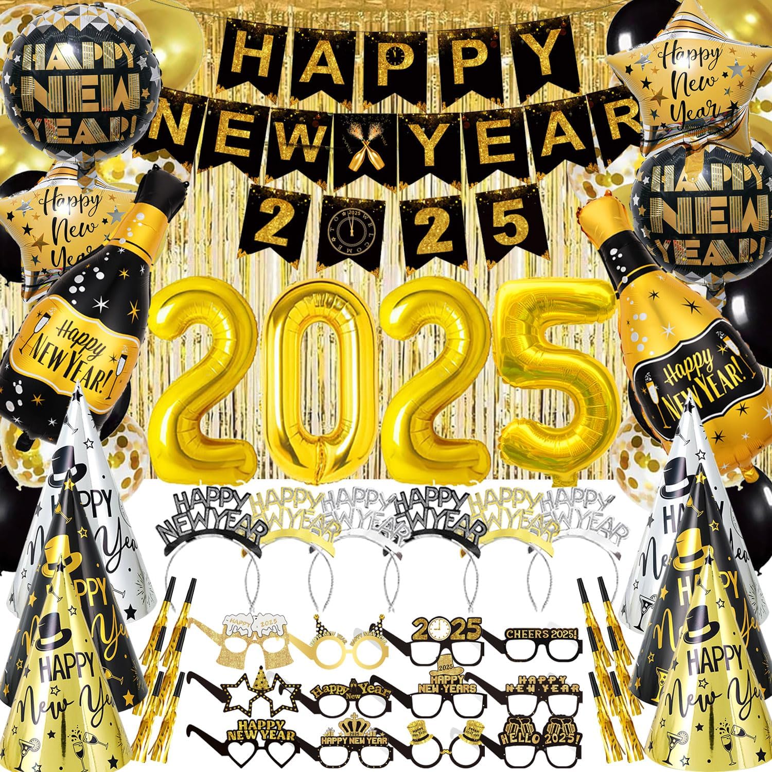 Party Hats And Tiaras Set New Year Party Crown, 2025 Crown, Happy New ...