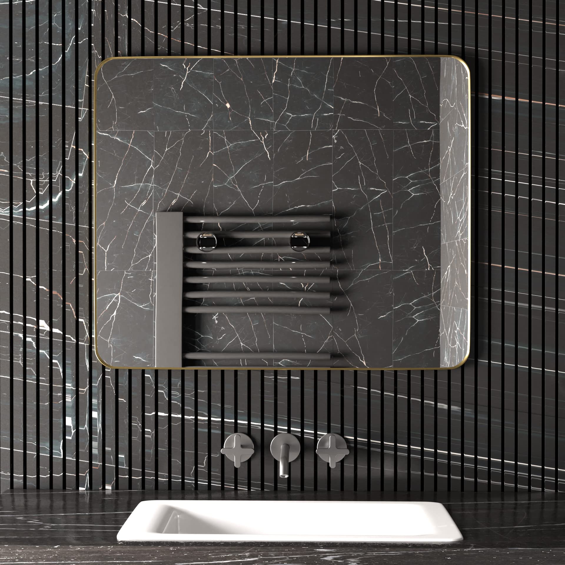 Amazon.com: SNUGACE Bathroom Mirror for Wall, Rectangle Framed Wall ...