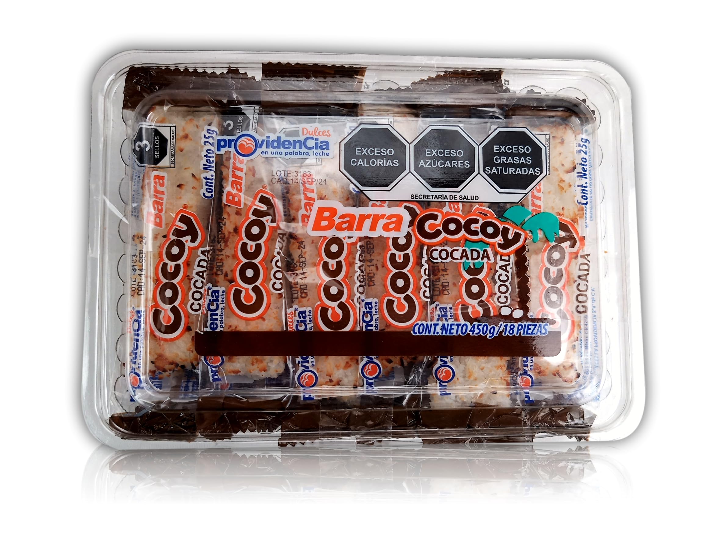 Dulce típico mexicano Cocadas tradicionales en barra,18 piezas de 25gr ...