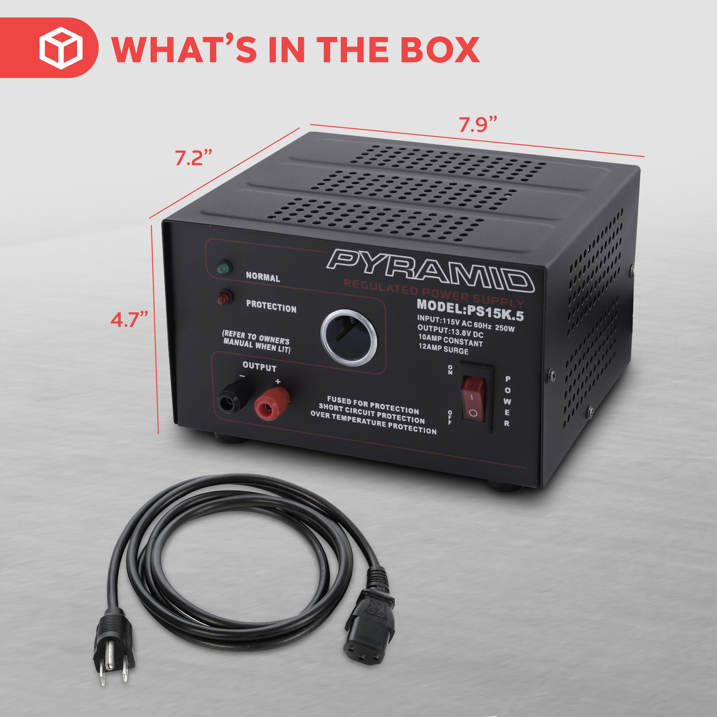 Snapklik.com : Pyramid Universal Compact Bench Power Supply - 10 Amp ...