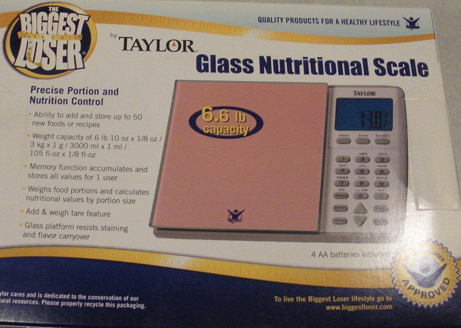 Amazon.com: The Biggest Looser Glass Nutritional Scale- Pink: Digital ...