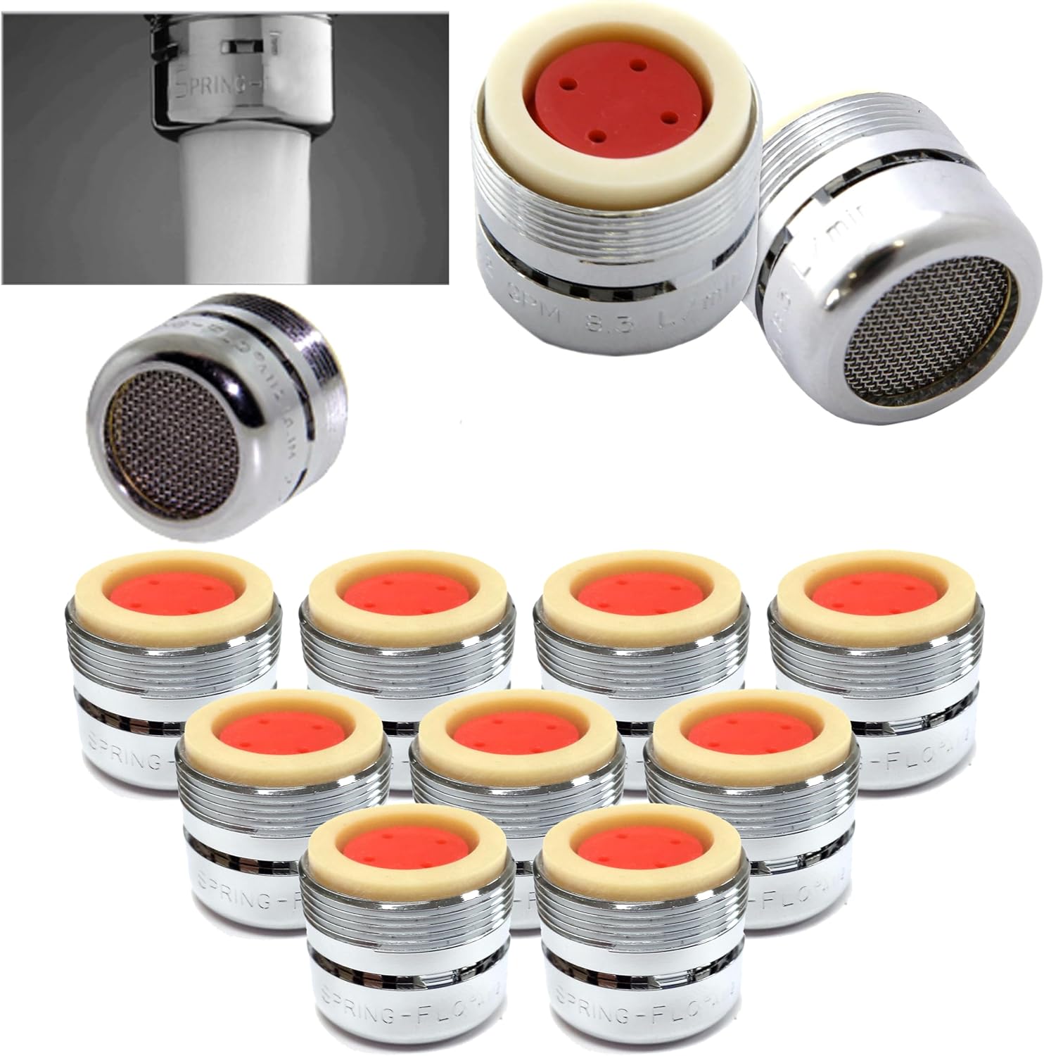 Premium Spring 2.2 gpm Full Flow Aerator 12 Pack Faucet replacement ...