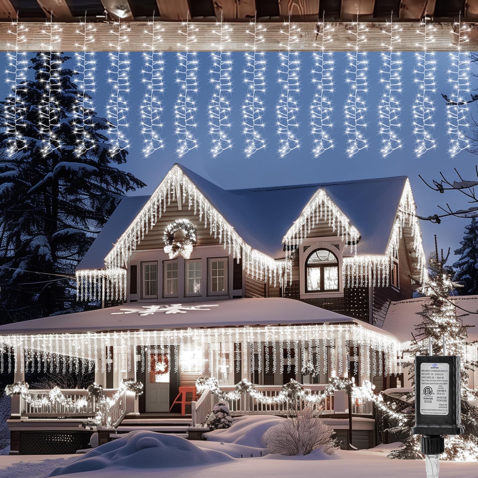 Brightown Cluster Curtain Lights Outdoor, 10FT 480 LED Curtain Fairy ...