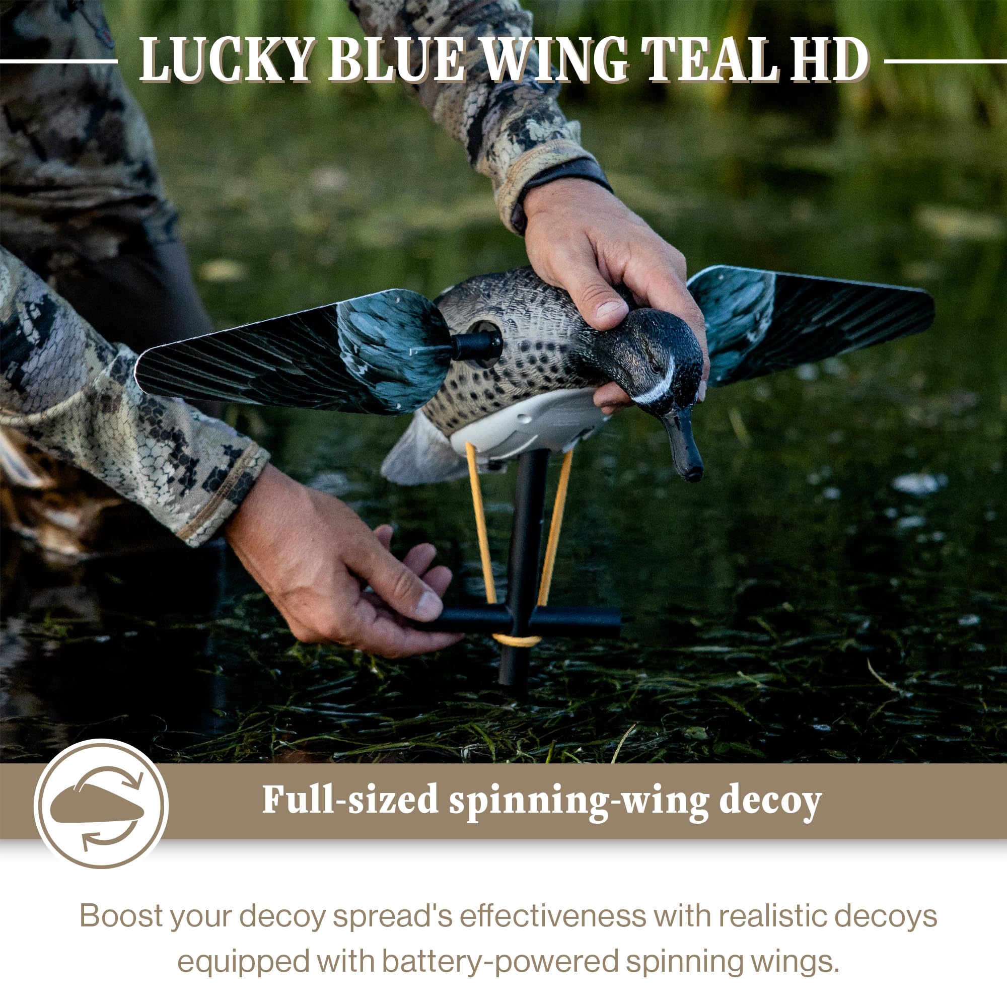 Snapklik.com : Lucky Duck Spinning Wing Motion Duck Decoys For Hunters