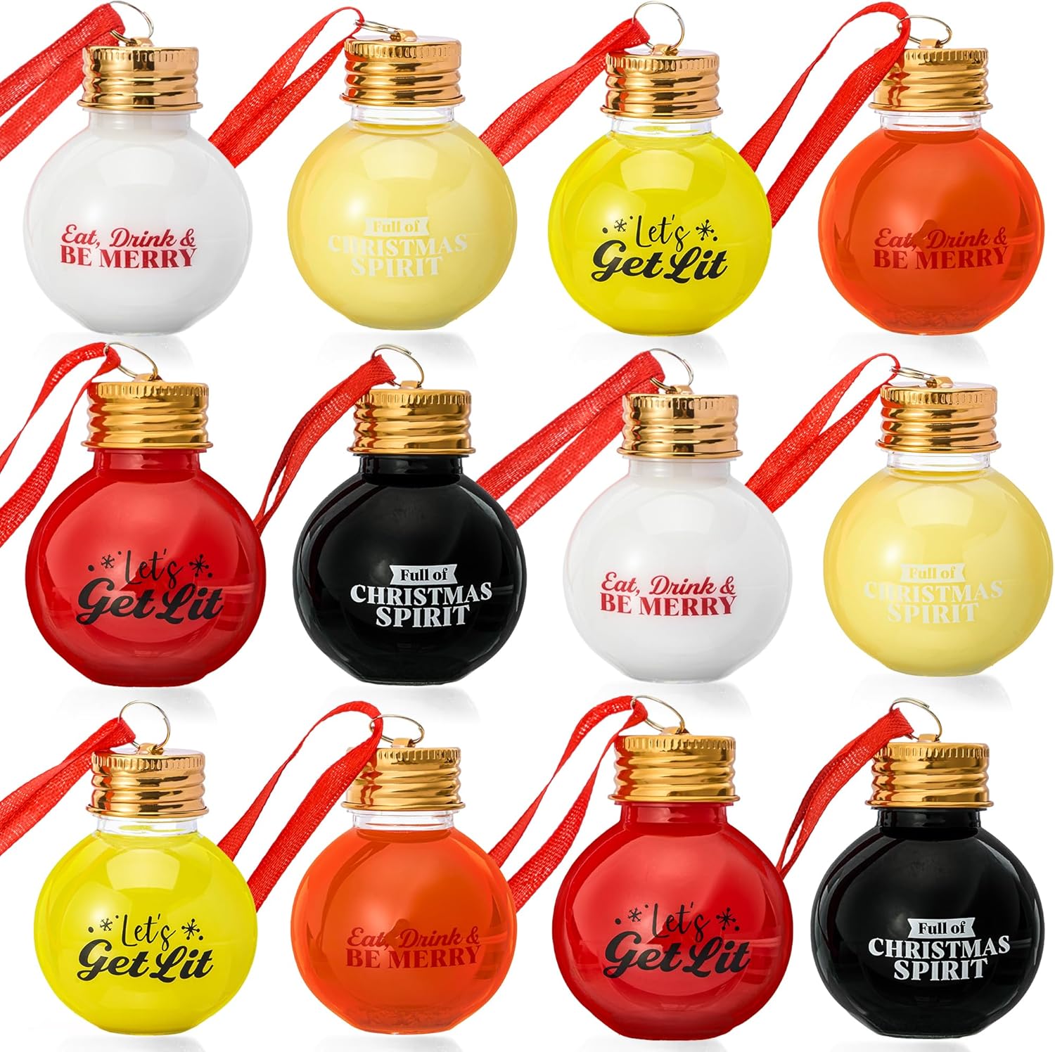 Amazon.com: Joiedomi 1.7 oz 18 Pcs Christmas Boozeball Ornament Set ...