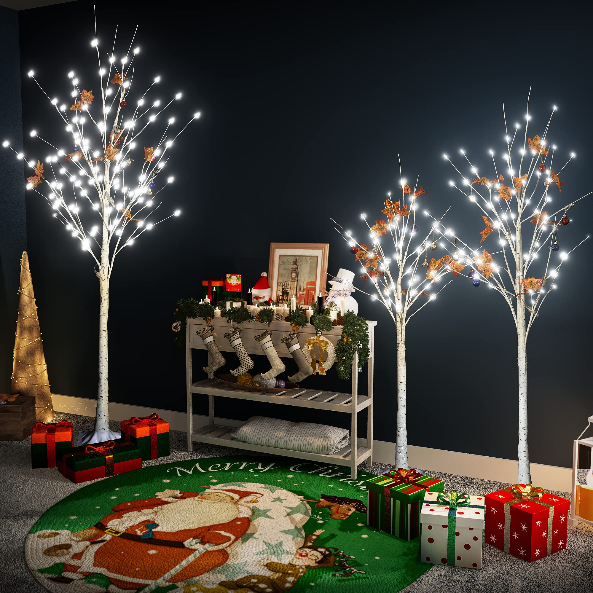 Amazon.com: Lamerge Lighted Tree Set of 3,Christmas Tree 4Ft,5Ft and ...