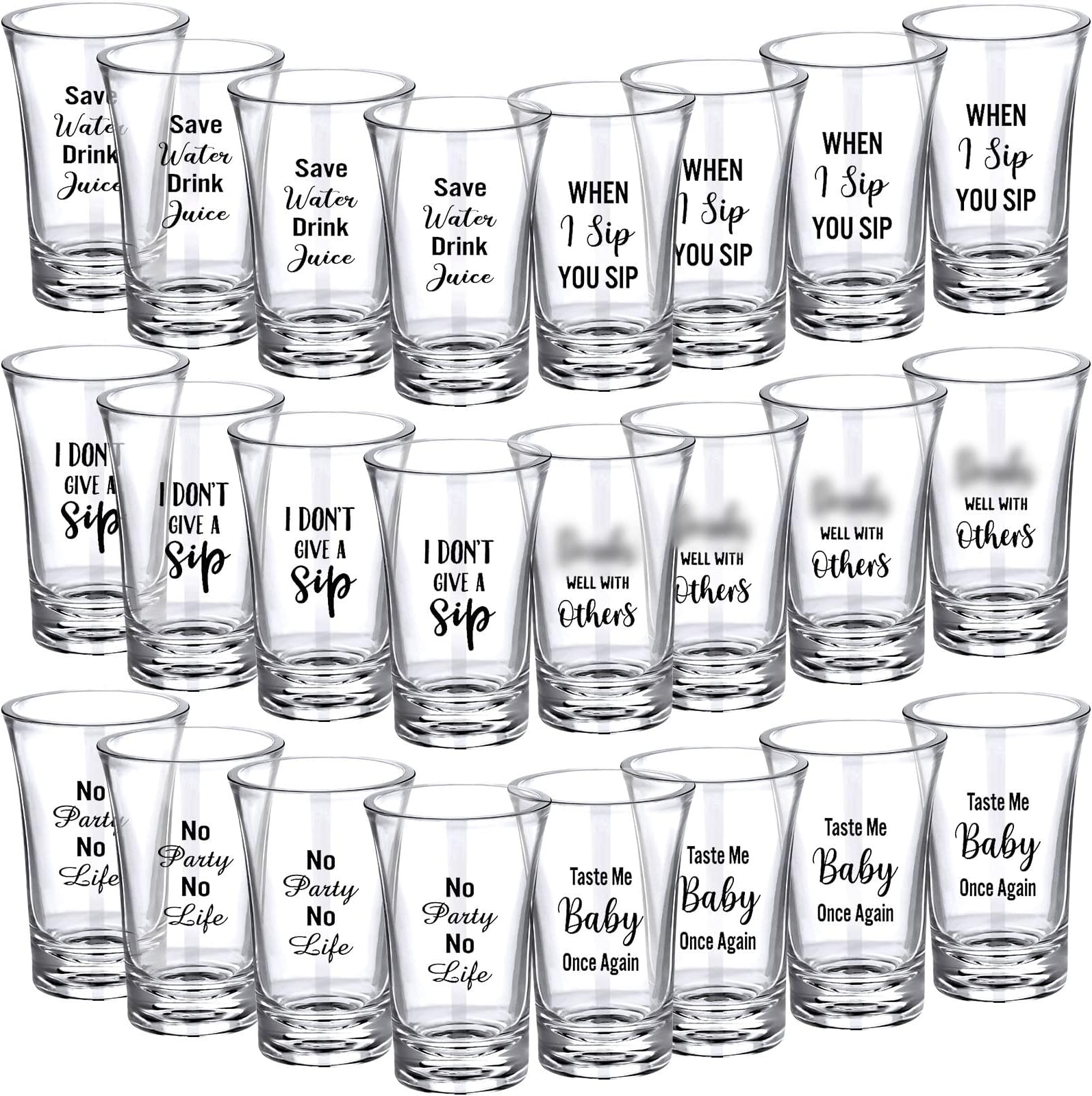Amazon.com: Jetec 24 Pcs Shot Glasses Bulk Adults Party Favors for ...