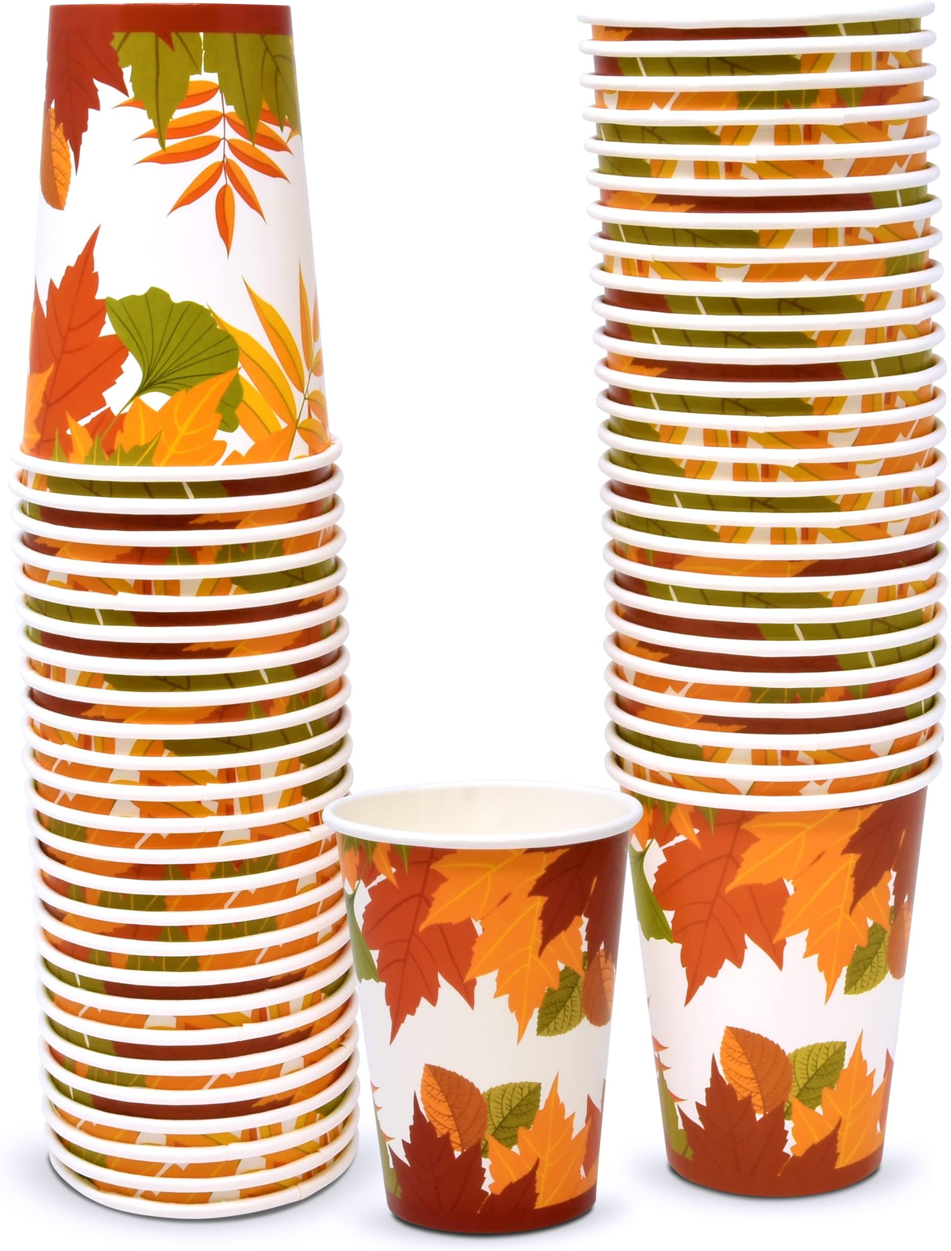 Amazon.com: Hotop 100 Pcs 9 oz Fall Cups Autumn Disposable Cold Paper ...