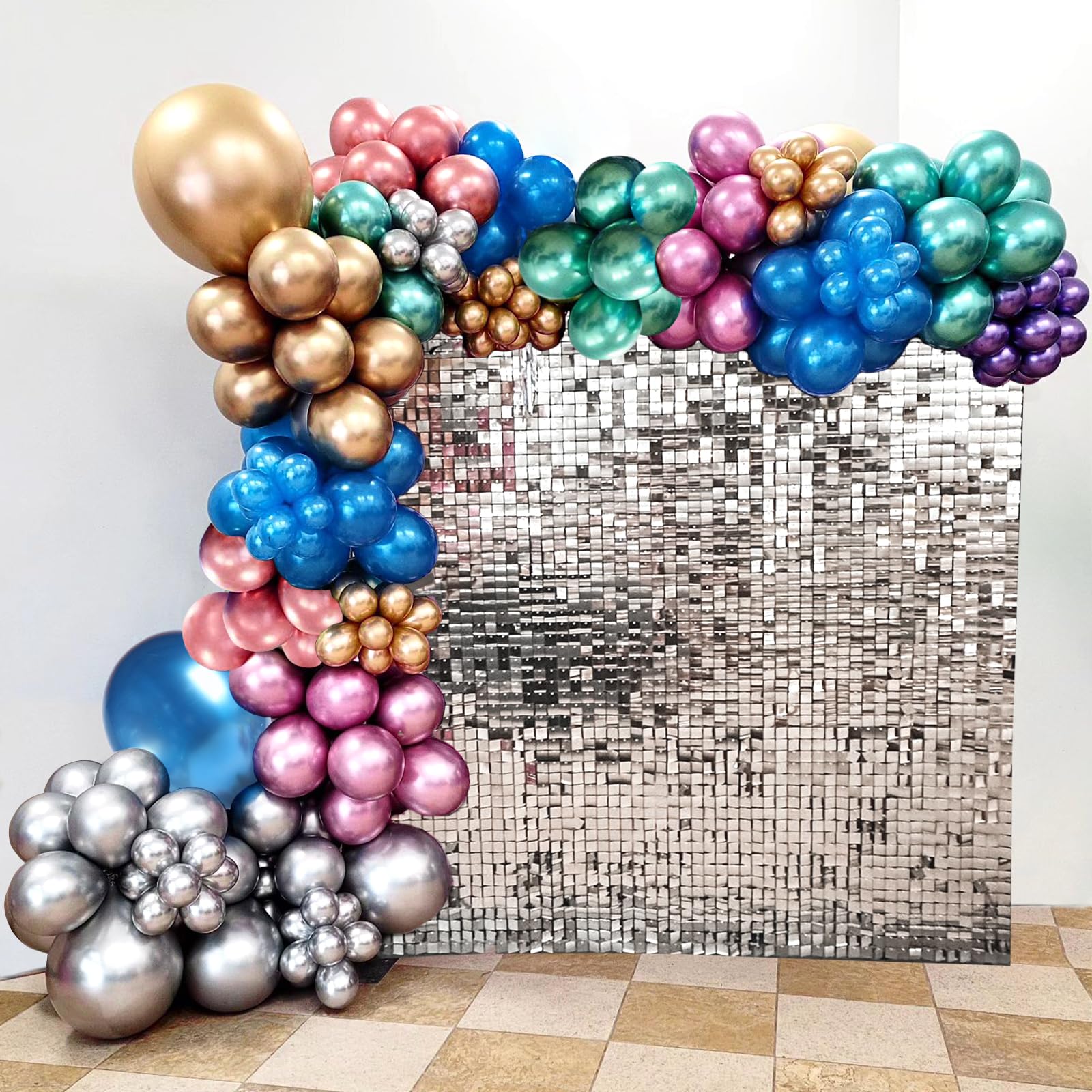 Amazon.com: Chrome Balloon Garland Arch Kit Retro Disco Dance Party ...
