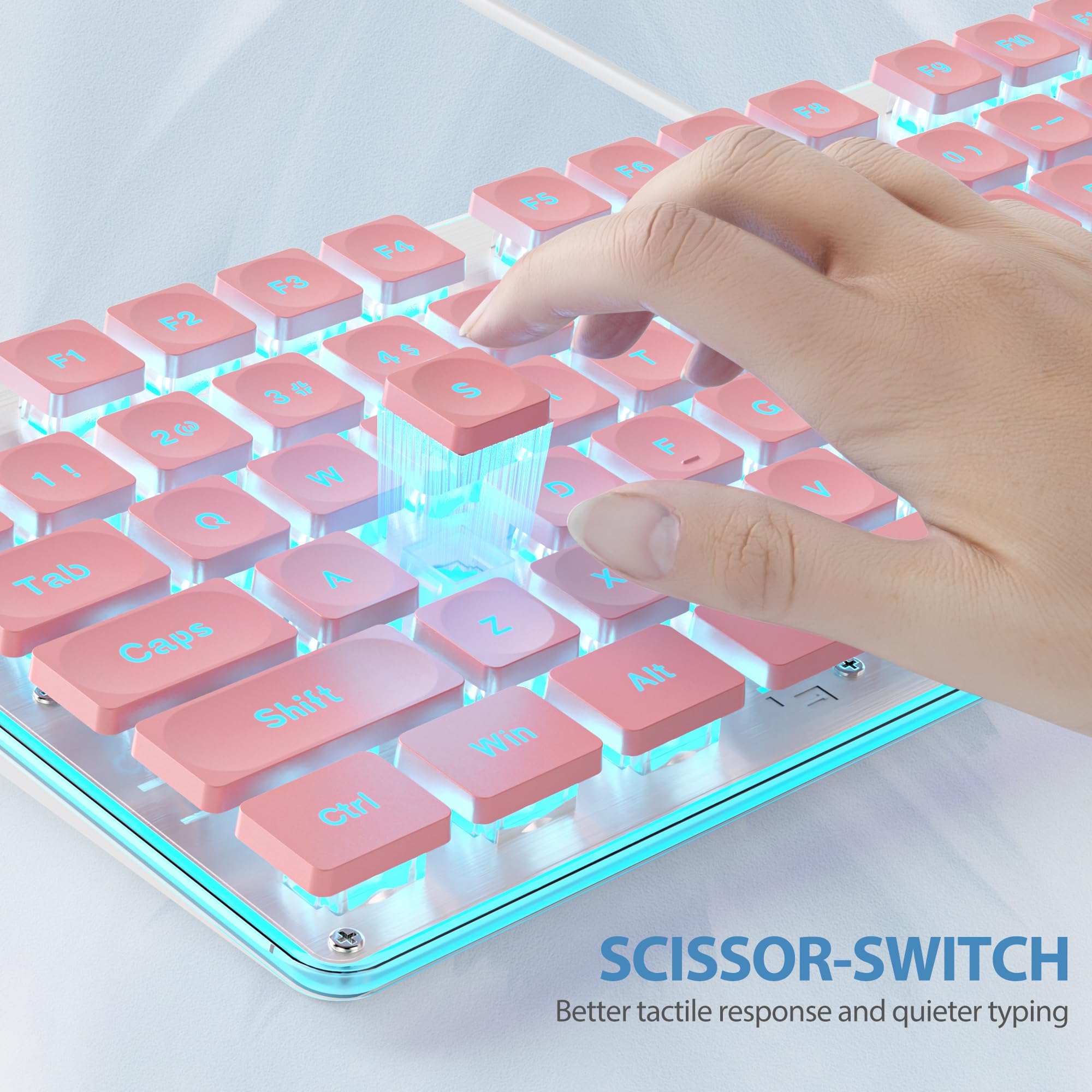 Snapklik.com : Surmen G1000 Typewriter Backlit Pink Keyboard Full Size ...