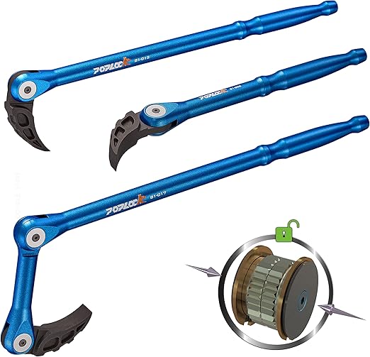 Poplock Indexing Pry Bar Set 3 Pieces, Adjustable Pry Bars, Double Push ...
