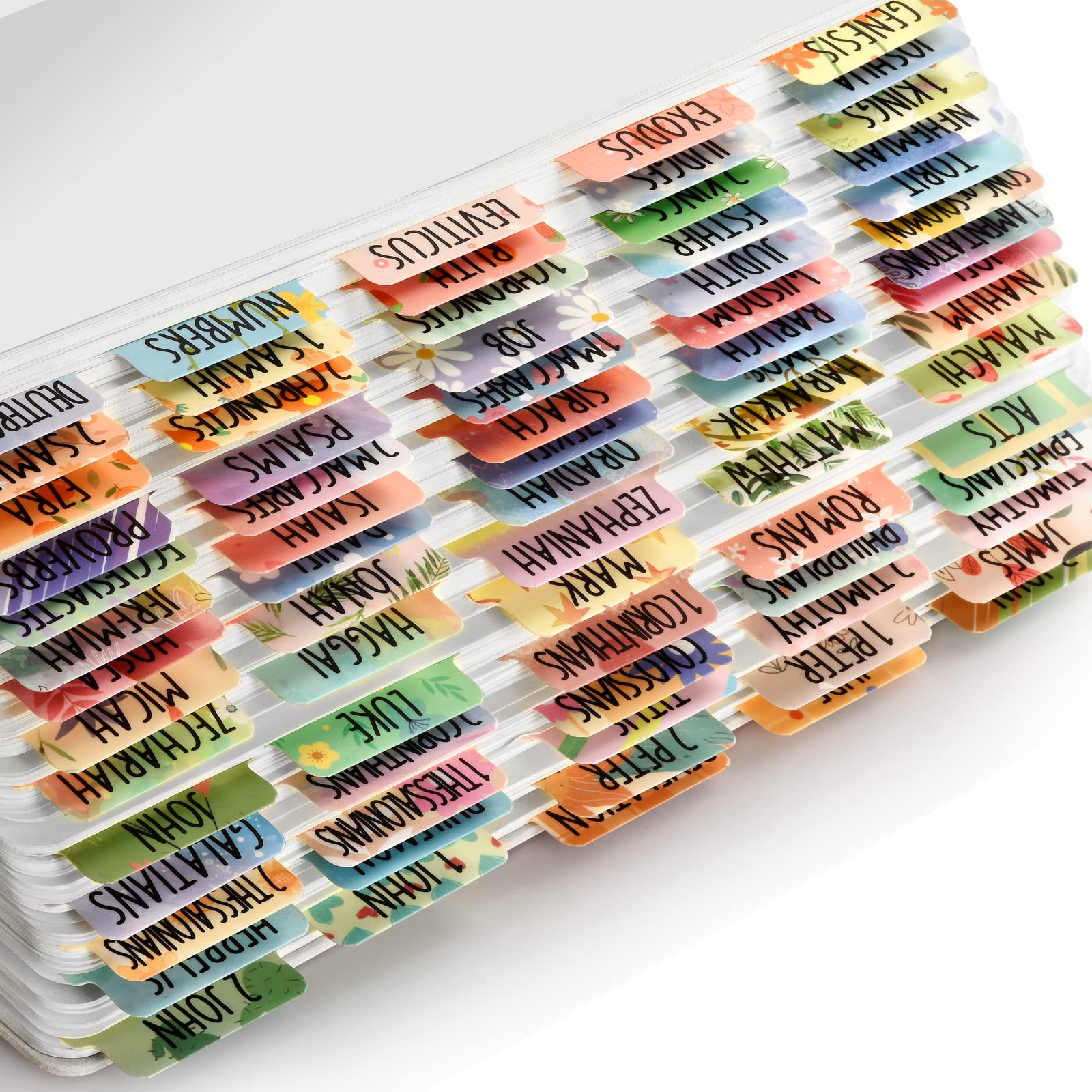 Laminated Index Tabs 100-Piece Bible Tabs Set - Laminated Large Print ...