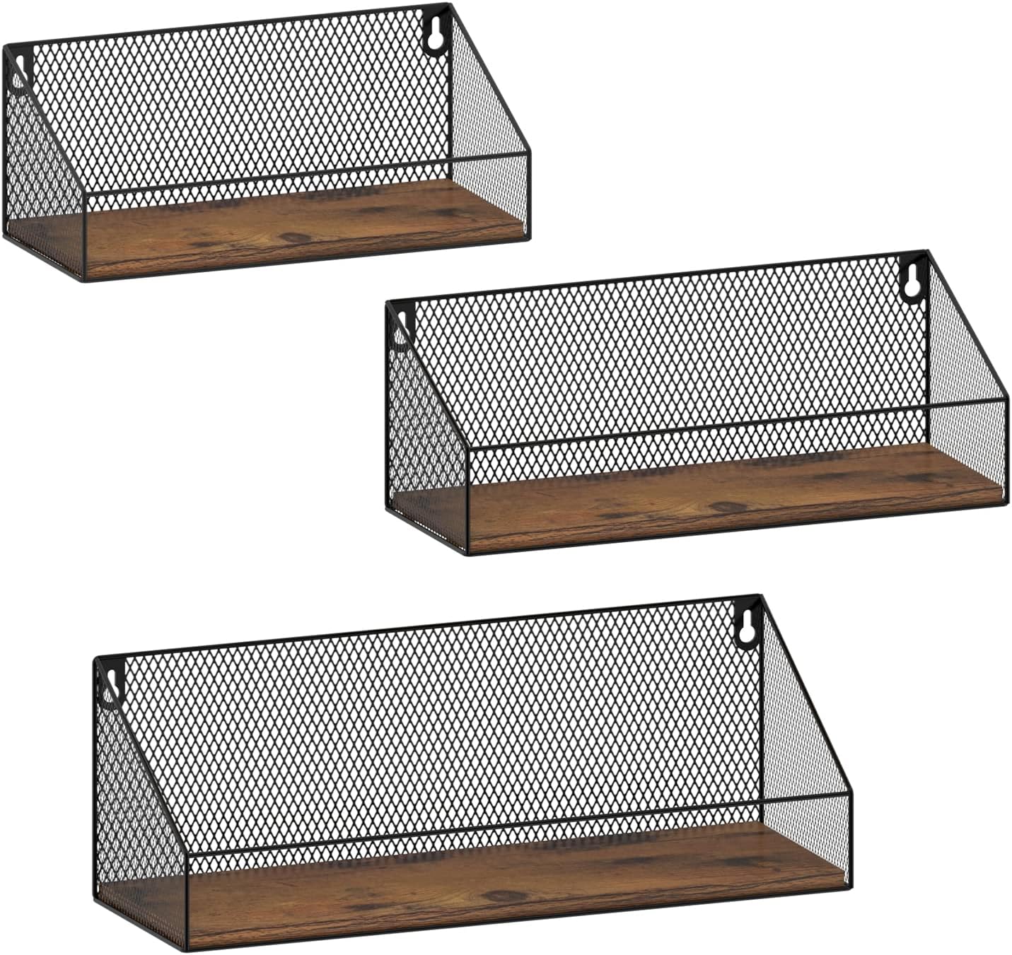 Amazon.com: Wtrgas Wall Mounted Grid Shelves Set of 3, Stay Organized ...