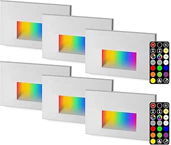AXOTEXE RGB Step Lights Indoor Outdoor Stair Lights Color Changing Deck ...
