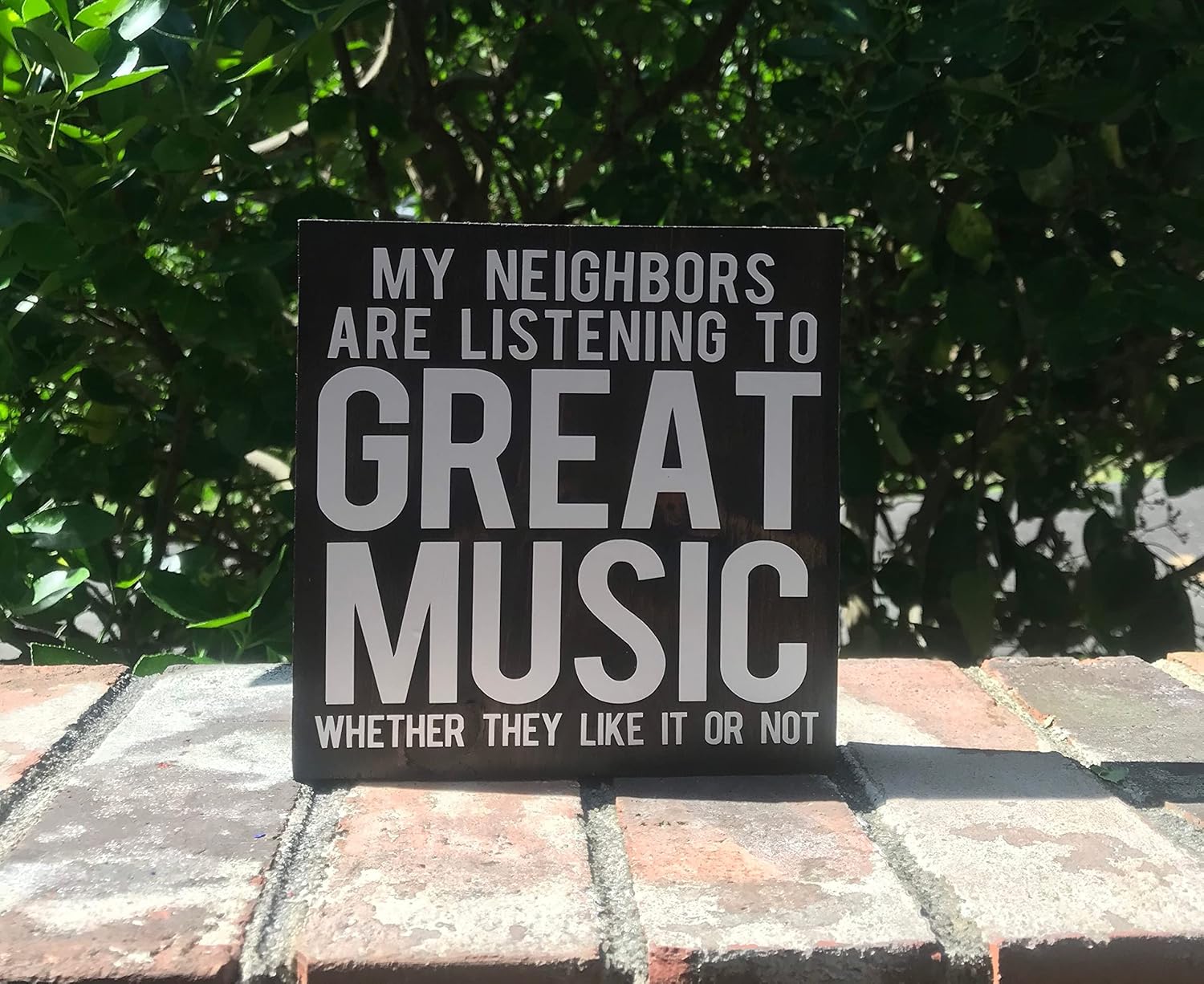 Amazon.com: Interesting Wooden Sign My Neighbors Are Listening To Great ...