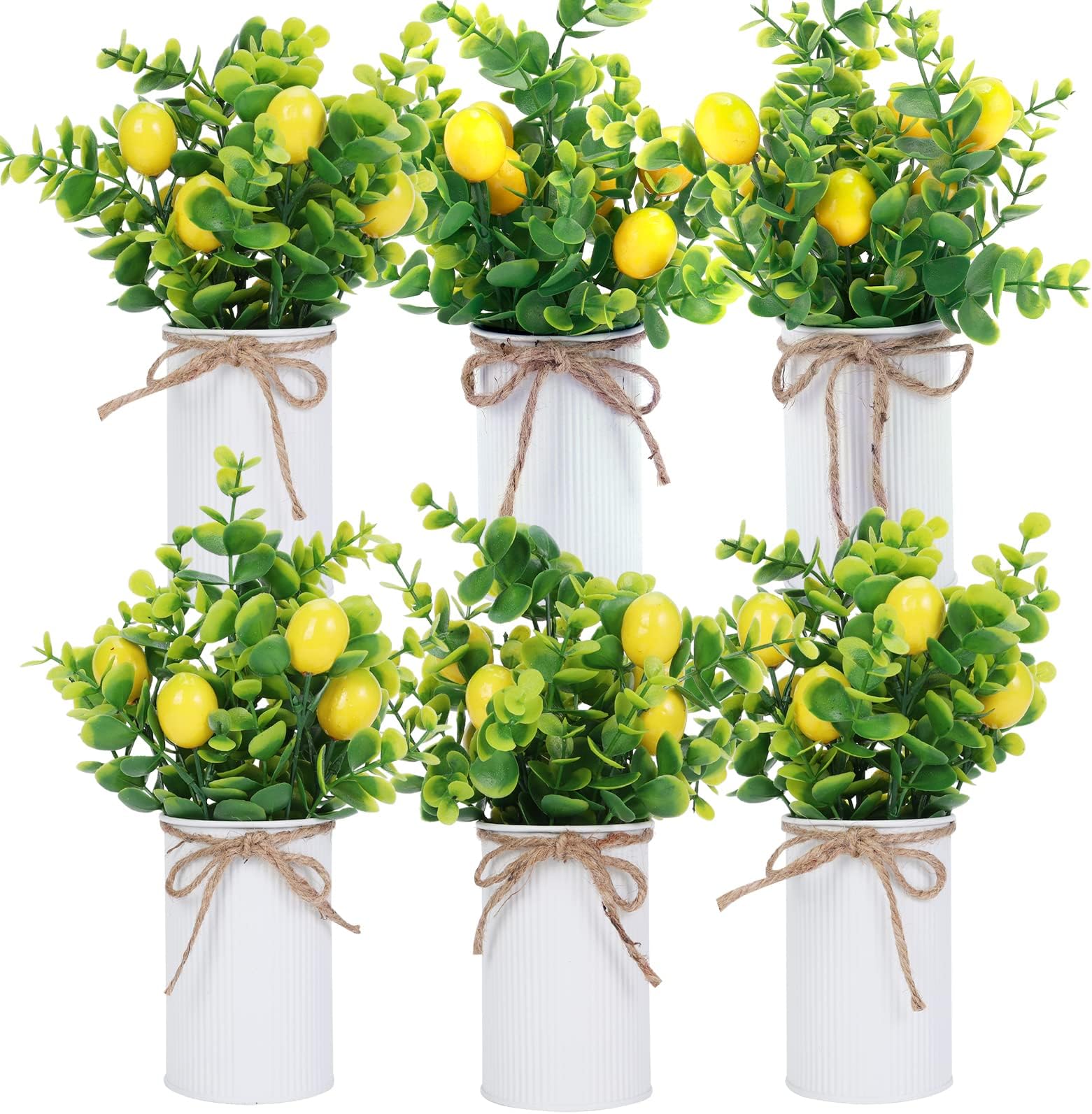 Amazon.com: ACOOH 2Pcs 9.45Inch Artificial Lemon Tree Decor,Fake Lemon ...