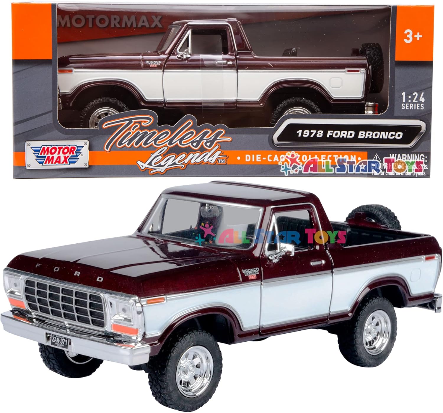 Amazon.com: 1978 Bronco 1:24 Diecast Model Car SUV SUT Truck Motormax ...