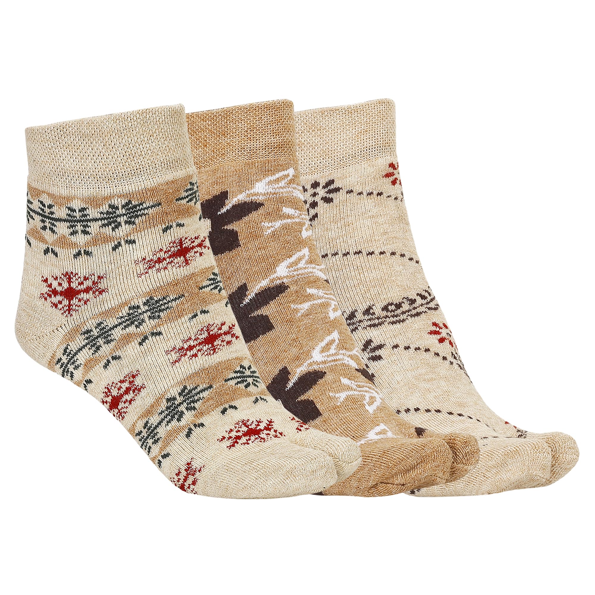 Buy CREATURE Women's Warm Woolen Half Length Thumb Socks - Set of 3 ...