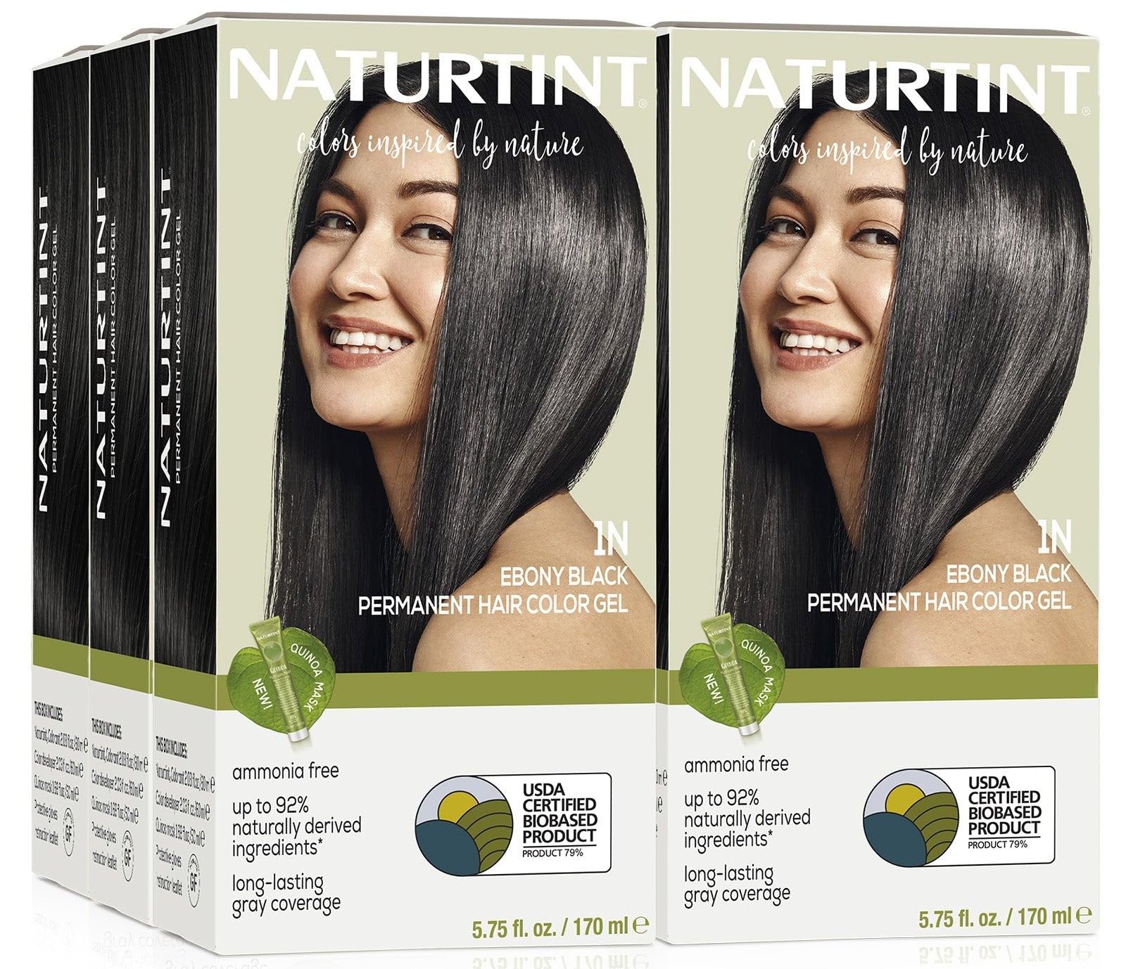 Amazon.com : Naturtint 1N Ebony Black Permanent Hair Color (Pack of 6 ...