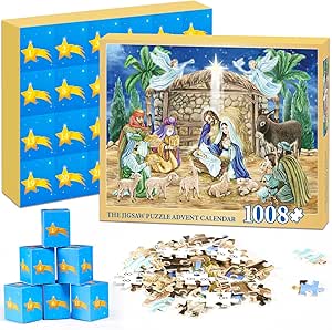 Amazon.com: Nativity Puzzle Advent Calendar 2023,1008pcs Christmas Jigsaw Puzzle for Kids and ...