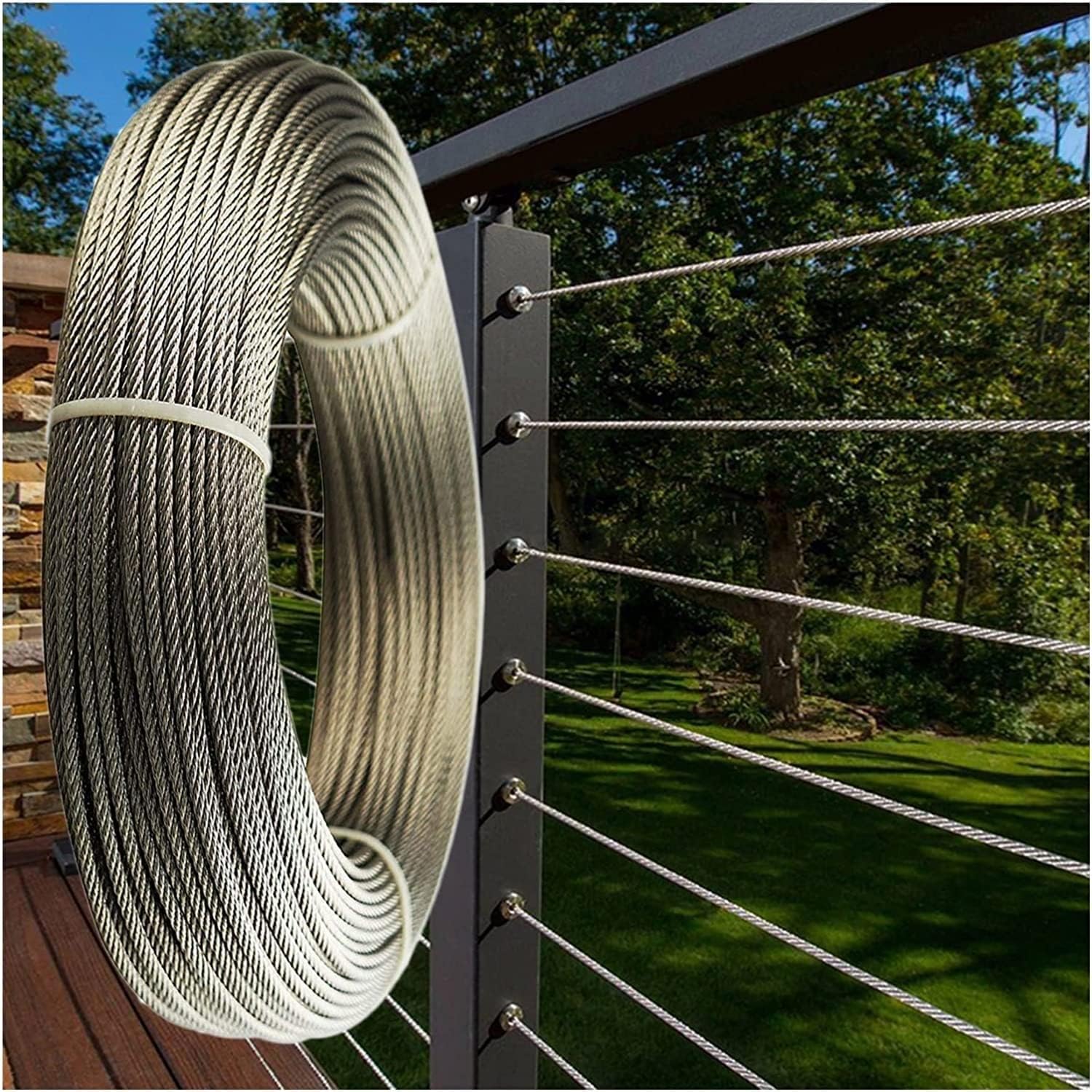 OKUOKA Corde en Acier Inoxydable 3 millimètres Câbles métalliques ...