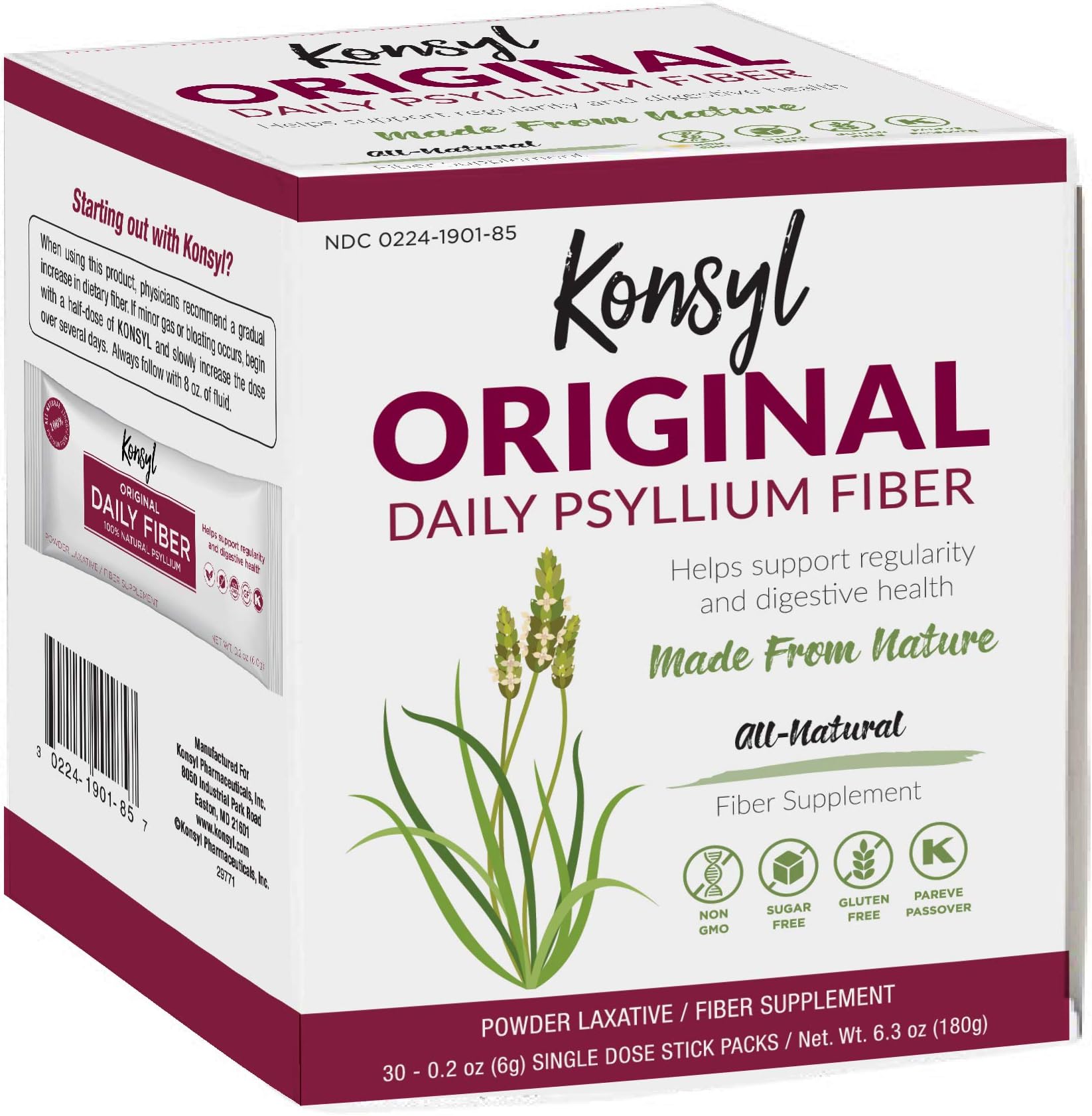 Amazon.com: Konsyl Original Formula Daily Fiber, 100% All Natural ...