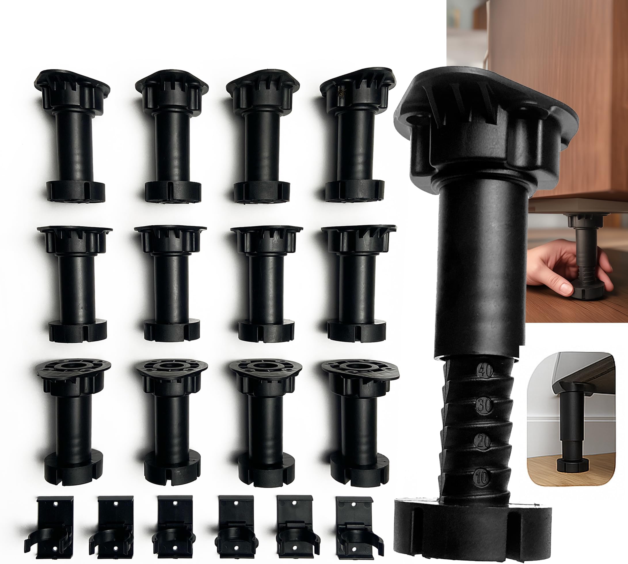 Amazon.com: Adjustable Furniture Leveling Feet | Heavy-Duty Cabinet ...