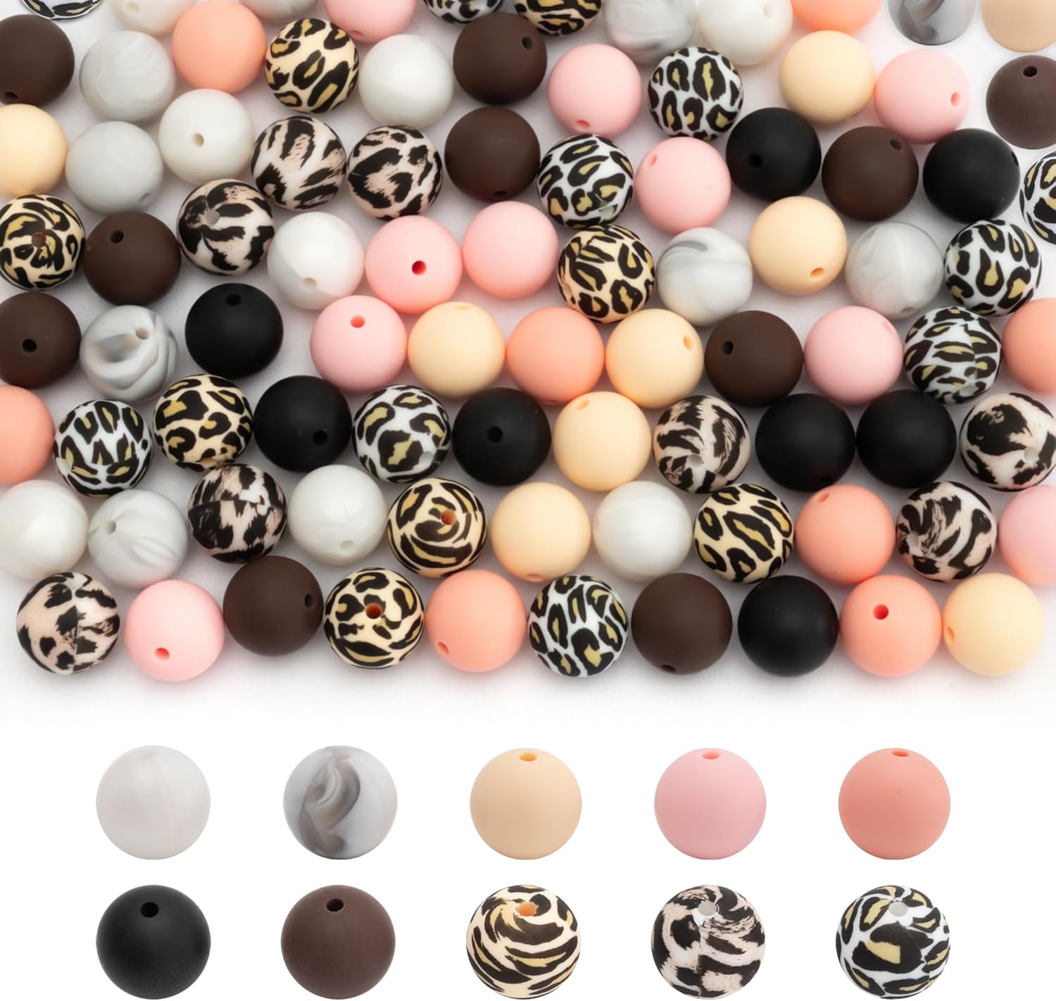 Amazon.com: BESKIT 100 PCS 15mm Silicone Beads for Keychain, Bracelet ...