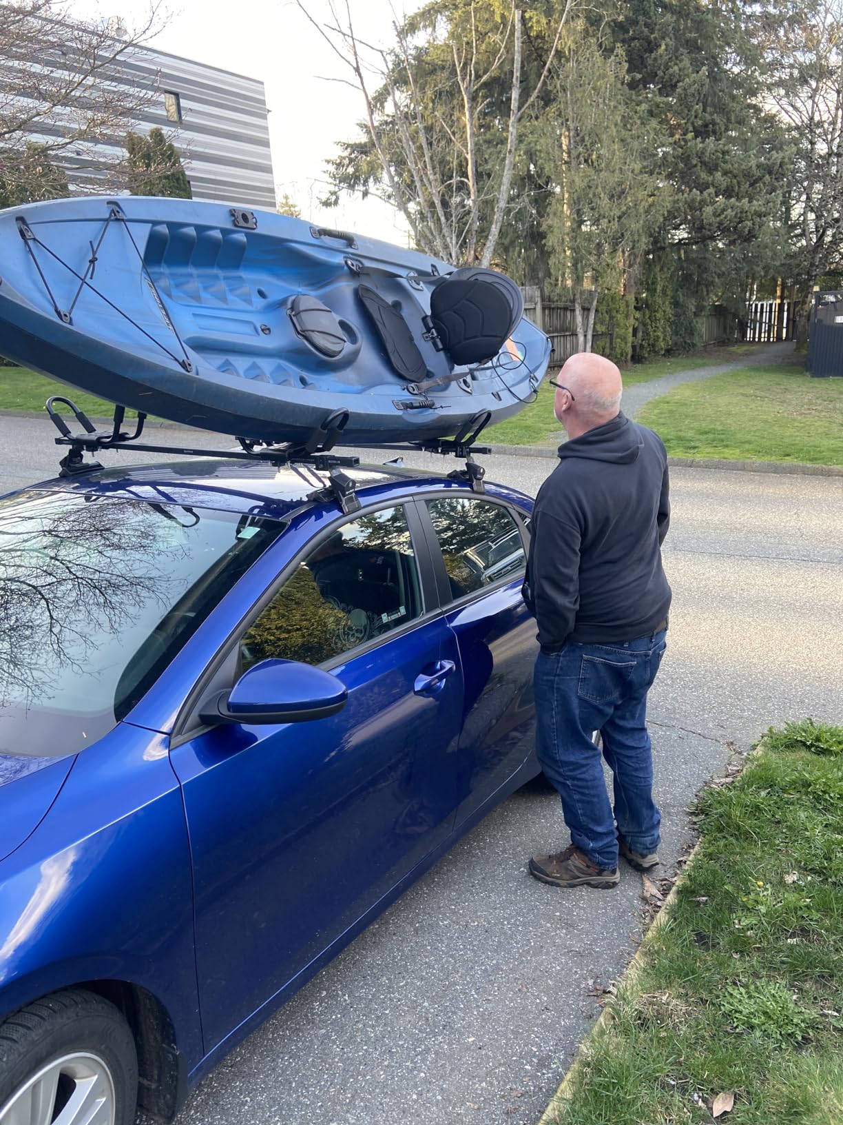 Telakeni 2 Pairs Kayak Carrier Racks, Universal Cars Kayak Canoe Roof ...