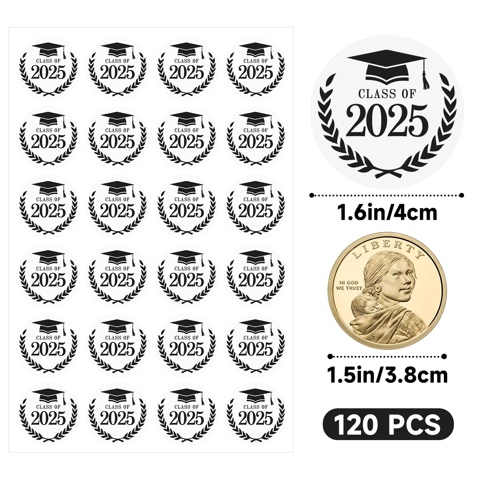 Snapklik.com : Graduation Stickers 2025 - Black Class Of 2025 Stickers ...