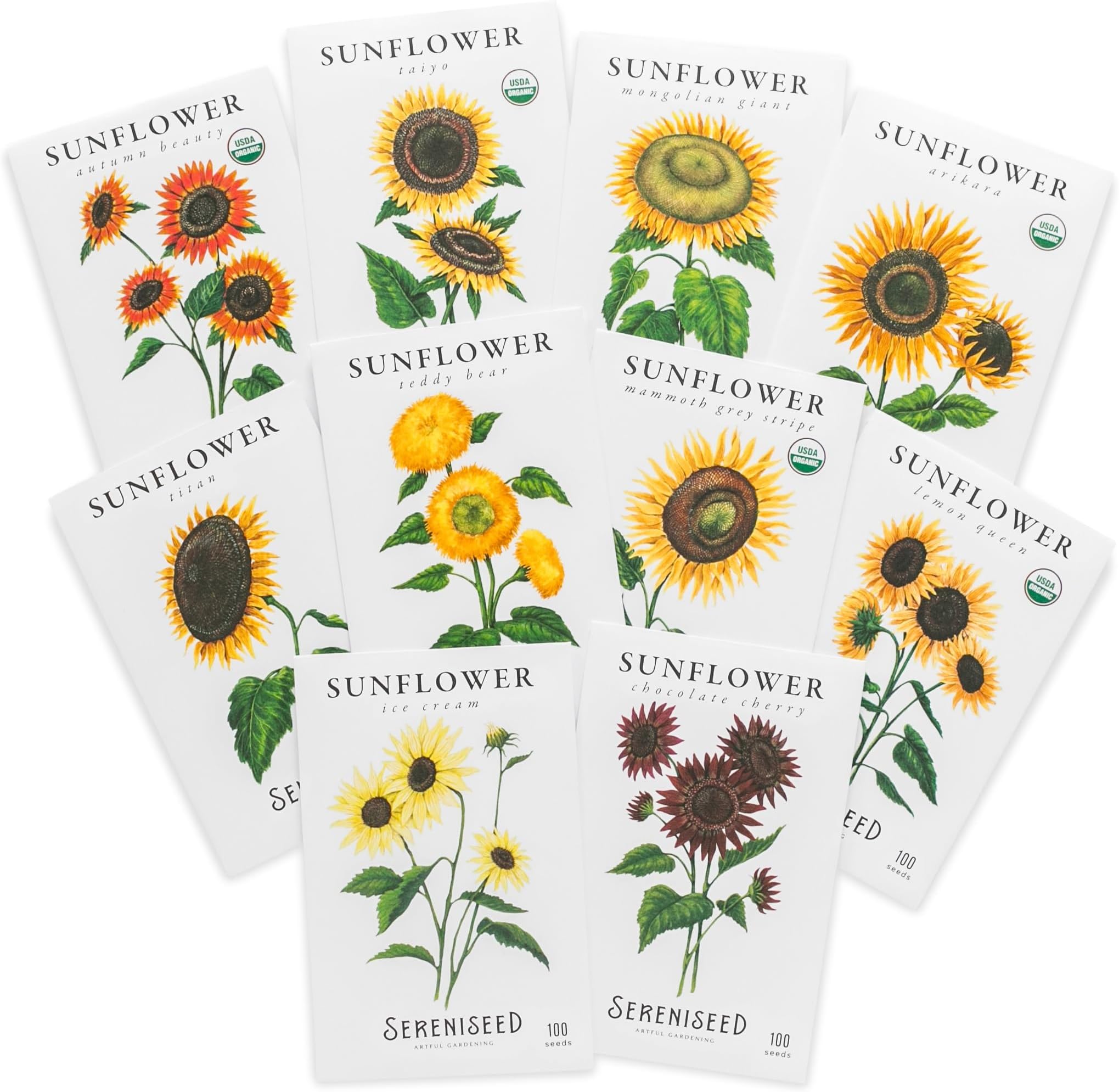 Amazon.com : Seed Needs, Sunflower Seed Packet Favors - 20 Packets ...