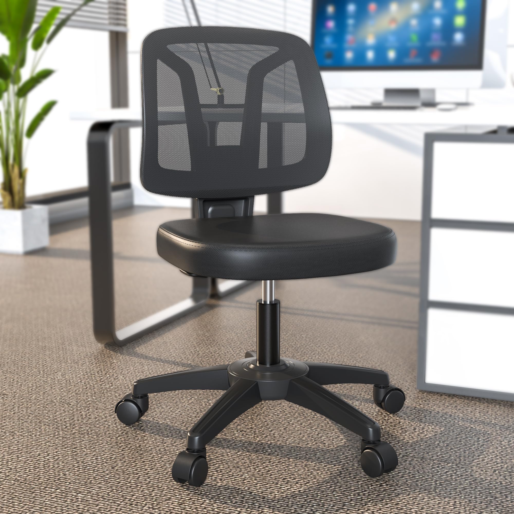 Amazon.com: TTD TIANTIANDA Armless Mesh Office Chair Ergonomic Small ...