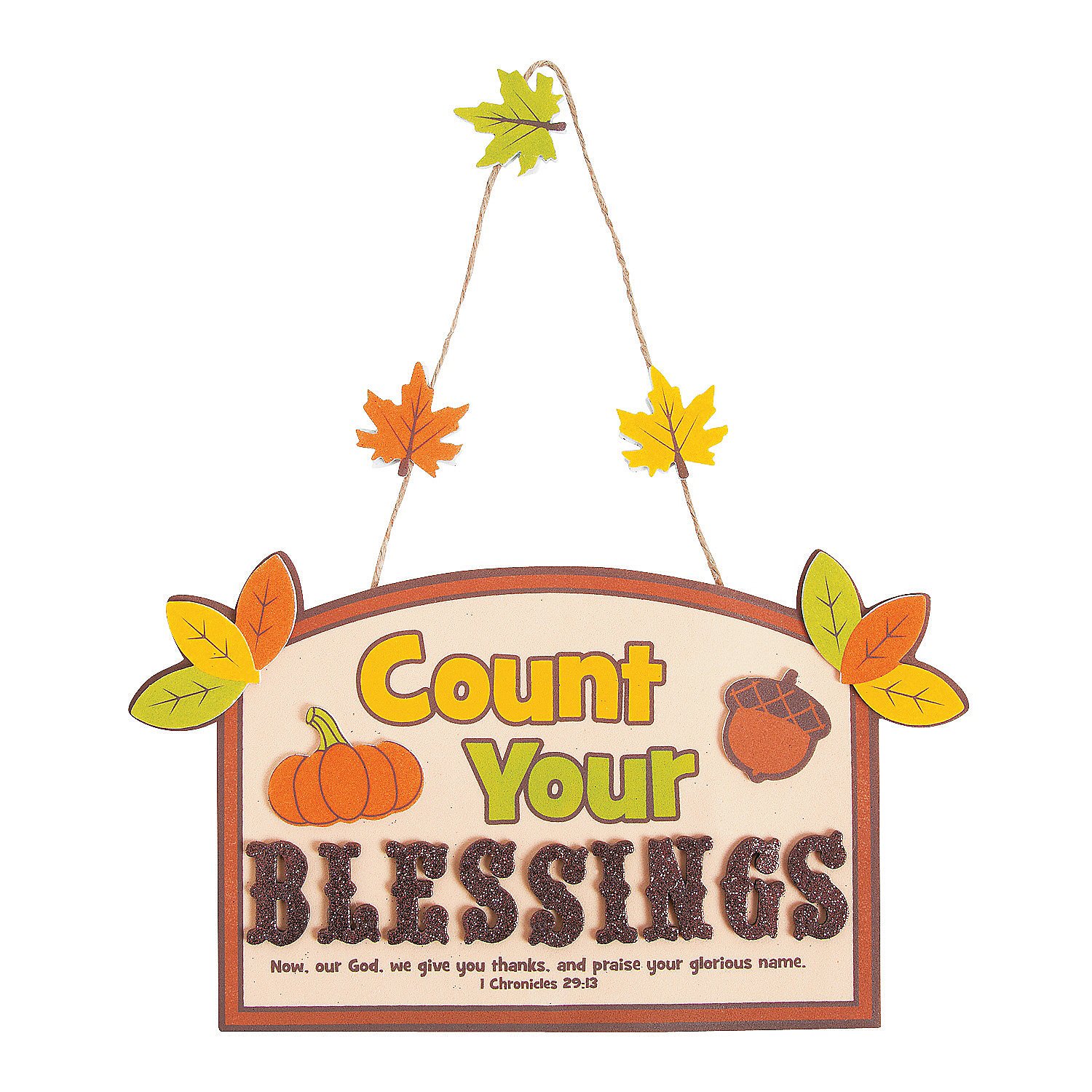 Amazon.com: Count Your Blessings Sign Craft Kit for Fall - Makes 12 ...