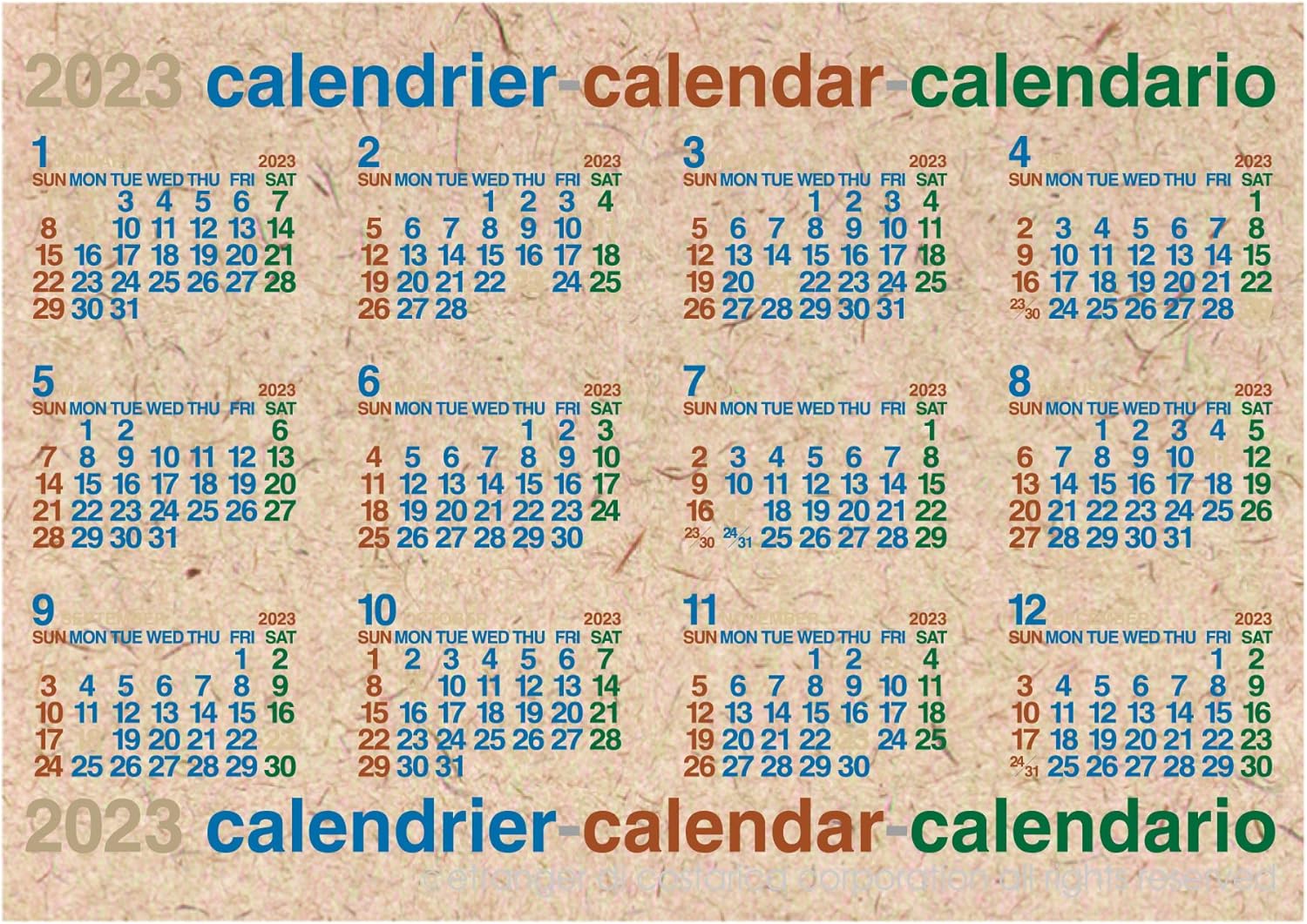 Amazon.co.jp: エトランジェ・ディ・コスタリカ 2023年カレンダー 壁掛け B2 ナチュラル 0102-CLP-B2-03 ...